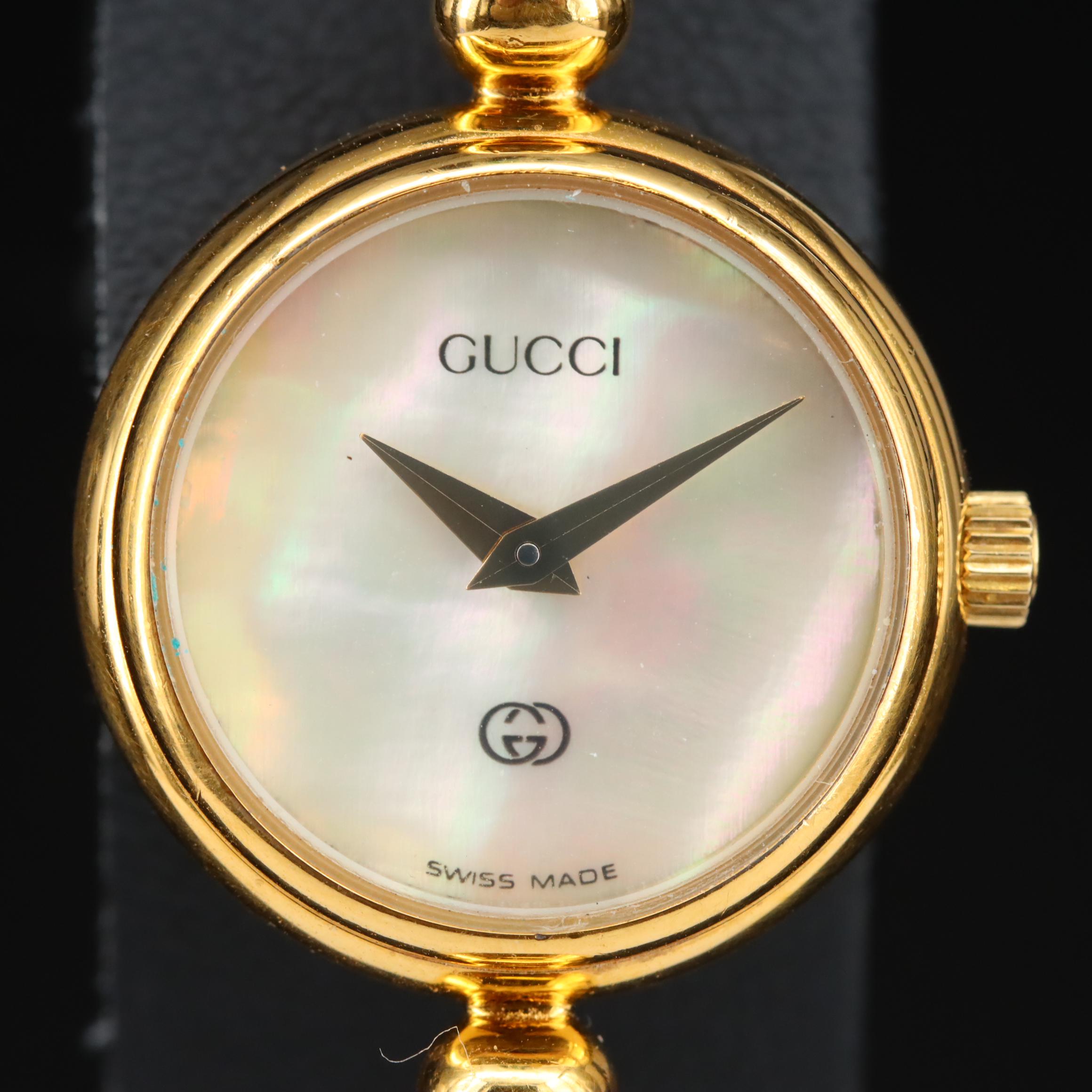 Gucci Mother-of-Pearl Dial Cable Style Band Wristwatch | EBTH