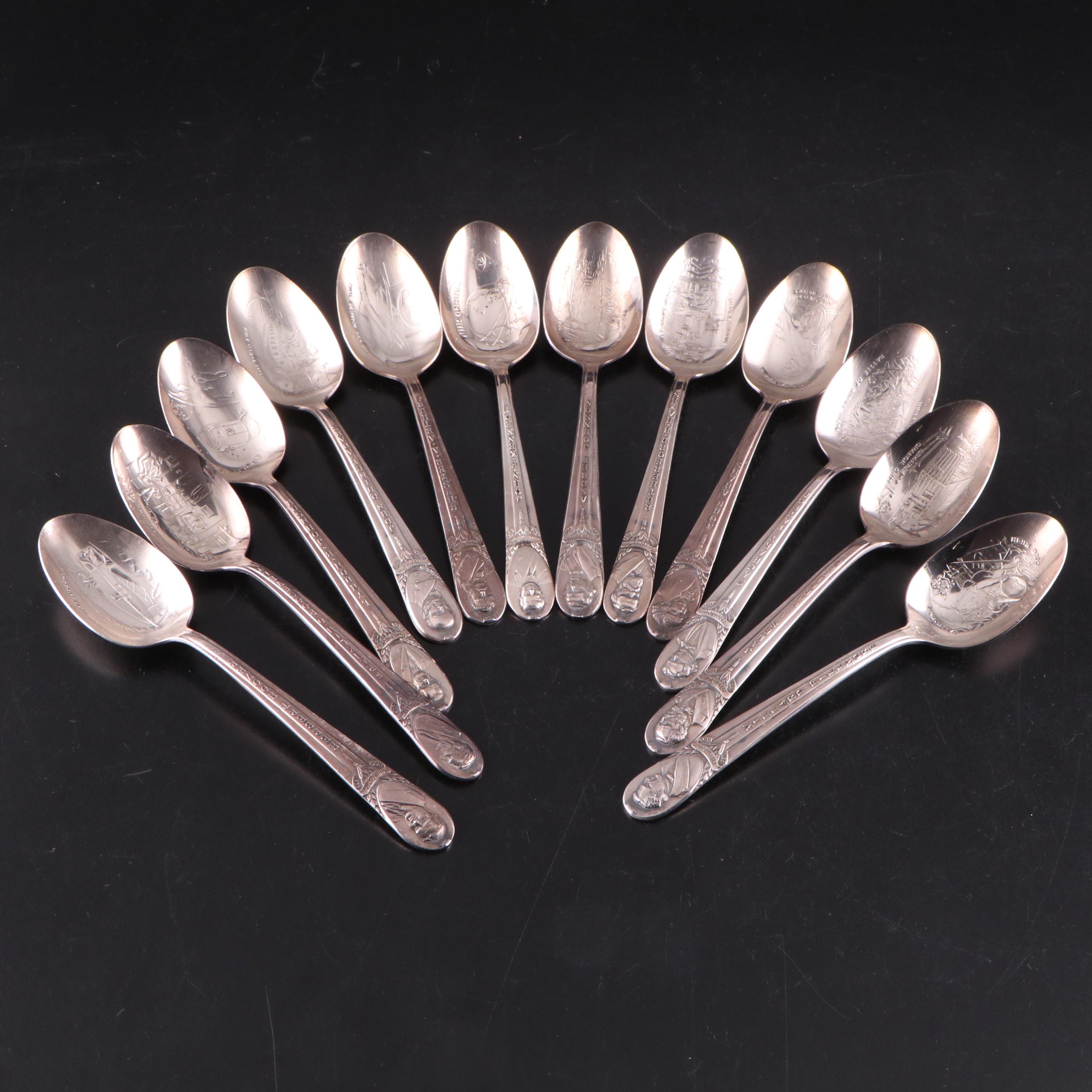 Wm. Rogers Presidential Silver Plate Souvenir Spoons | EBTH