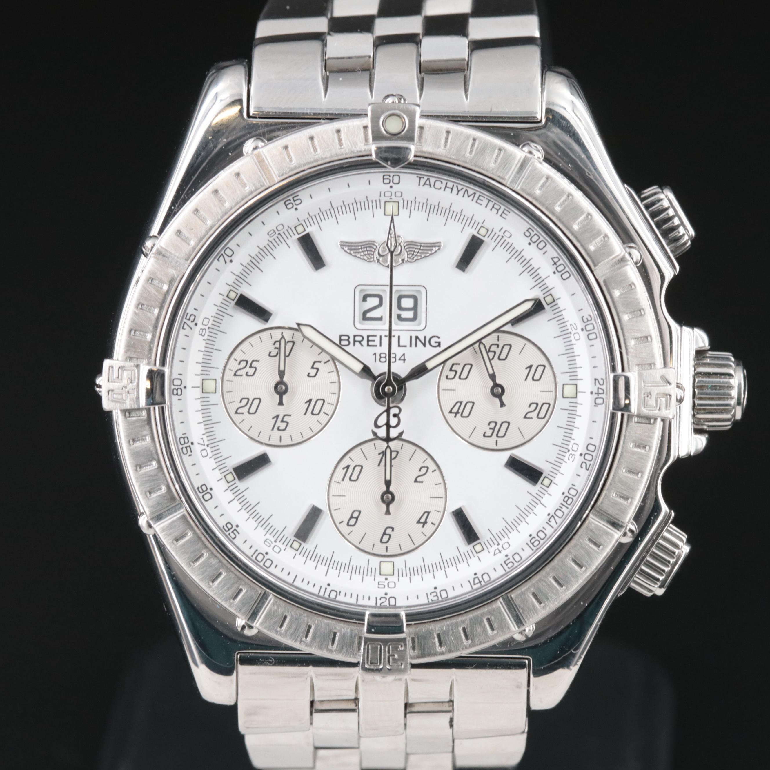 Breitling Windrider Crosswind, White Dial 44MM Steel Automatic ...