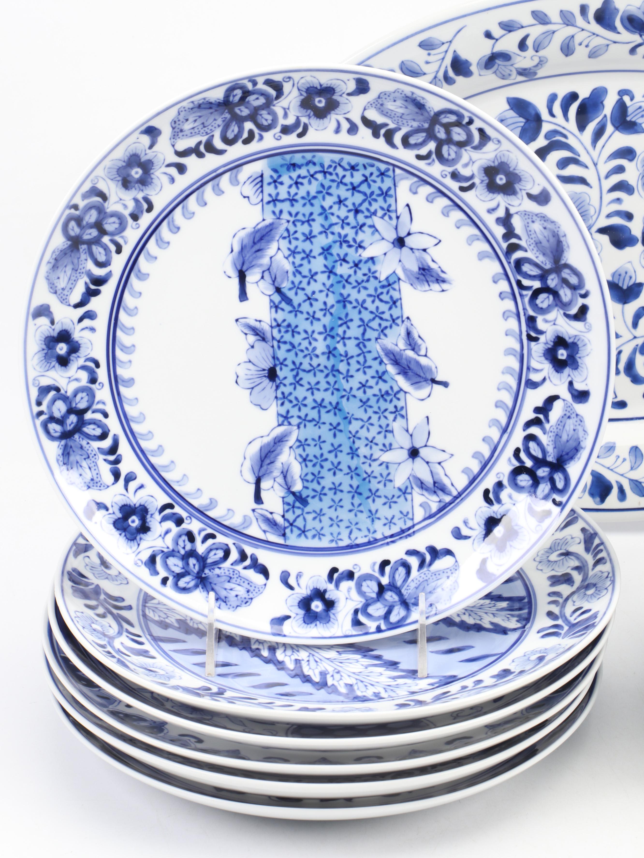 Chinese Style Blue and White Porcelain Dinnerware | EBTH