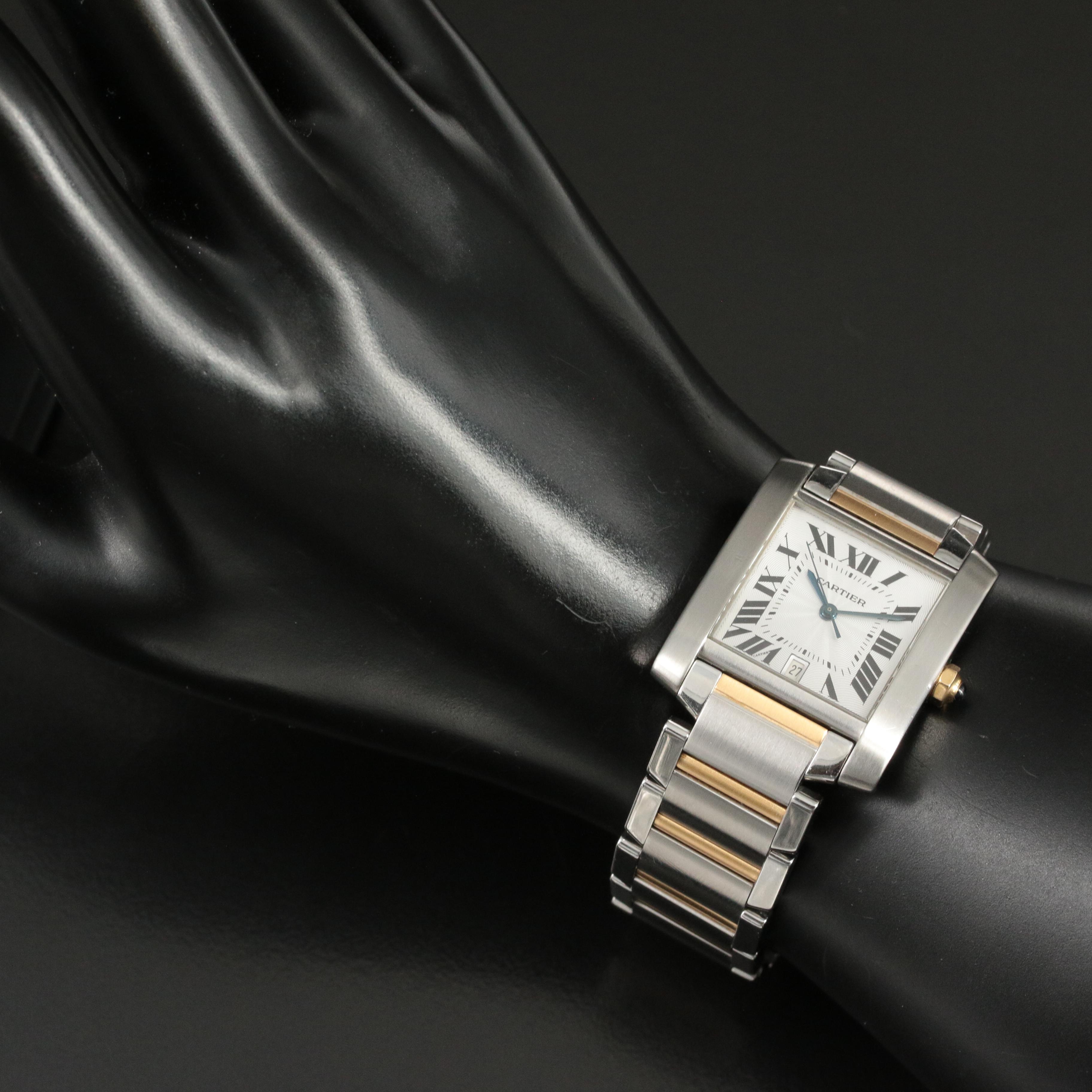 Cartier Tank Francaise Large 18K Gold and Steel Automatic Wristwatch ...