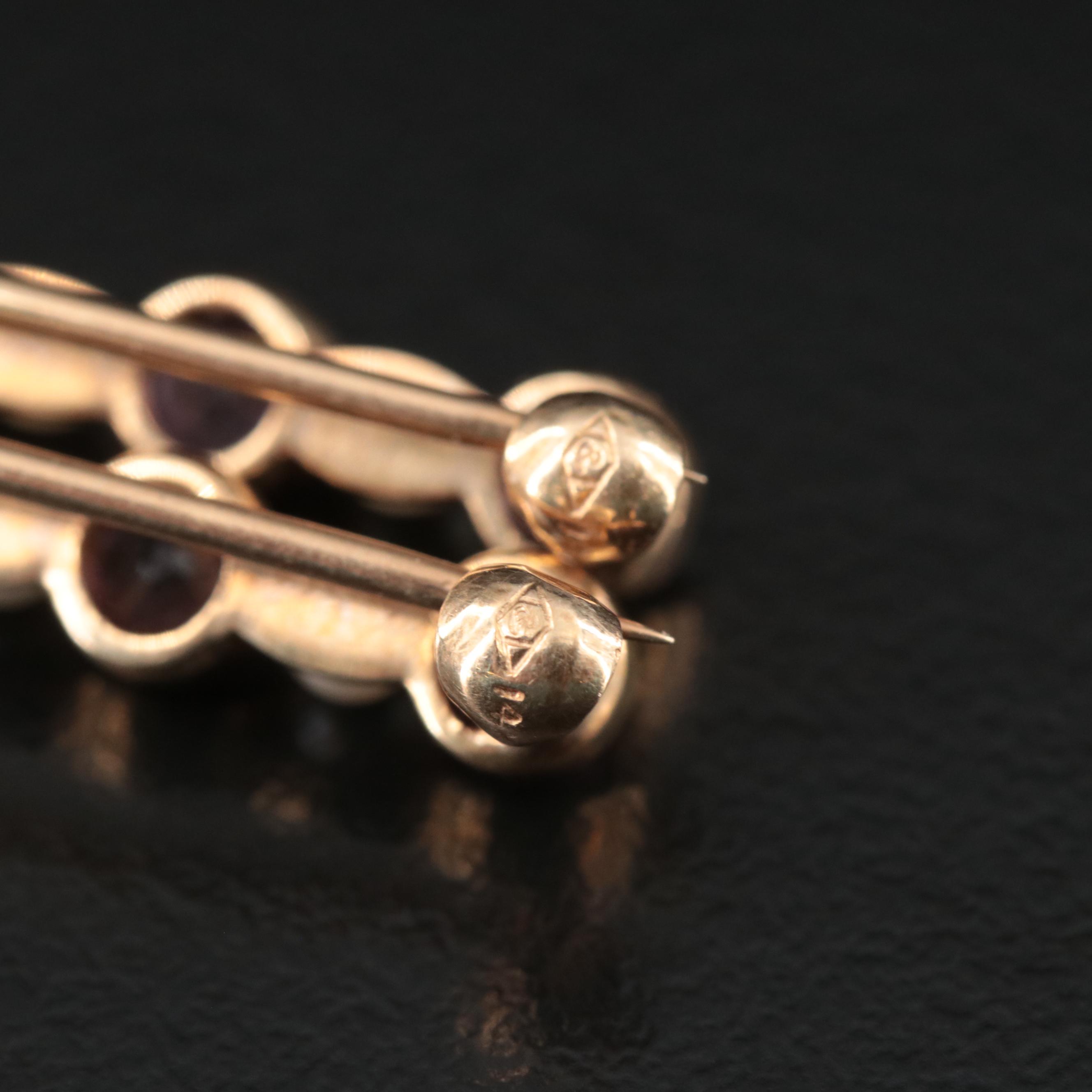 Antique 14K Amethyst and Pearl Lingerie Pins | EBTH