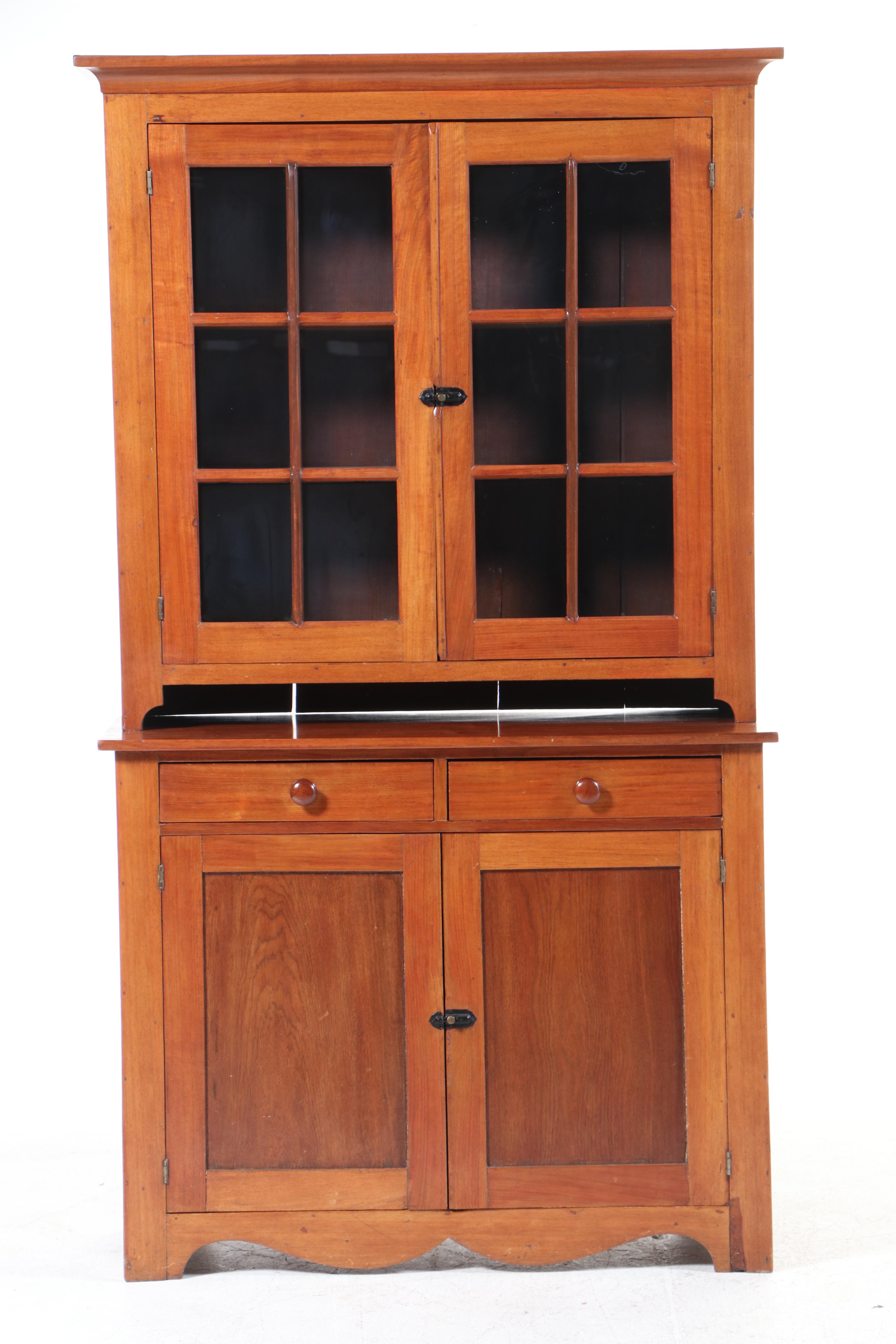 American Primitive Walnut Stepback Cupboard, 19th Century | Everything ...