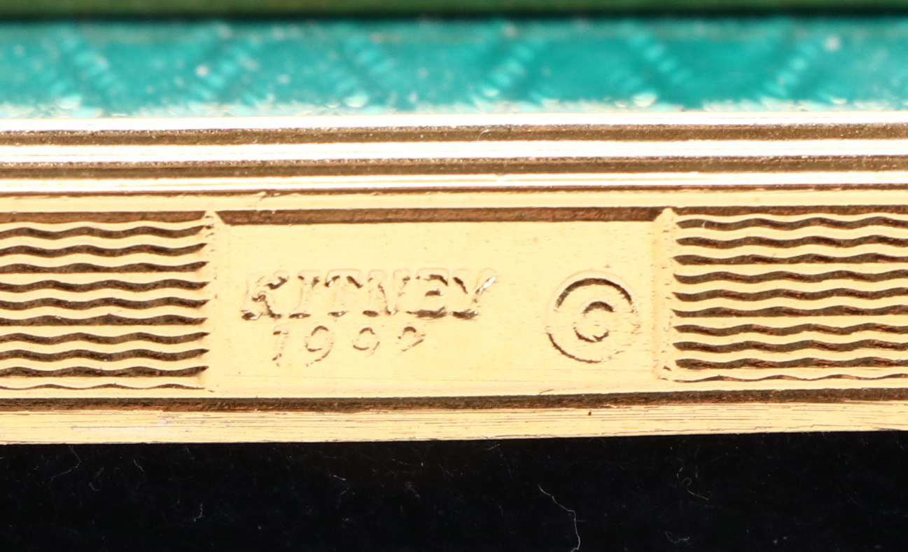 Kitney & Co. Green Guilloché Enamel Table Top Picture Frame | EBTH