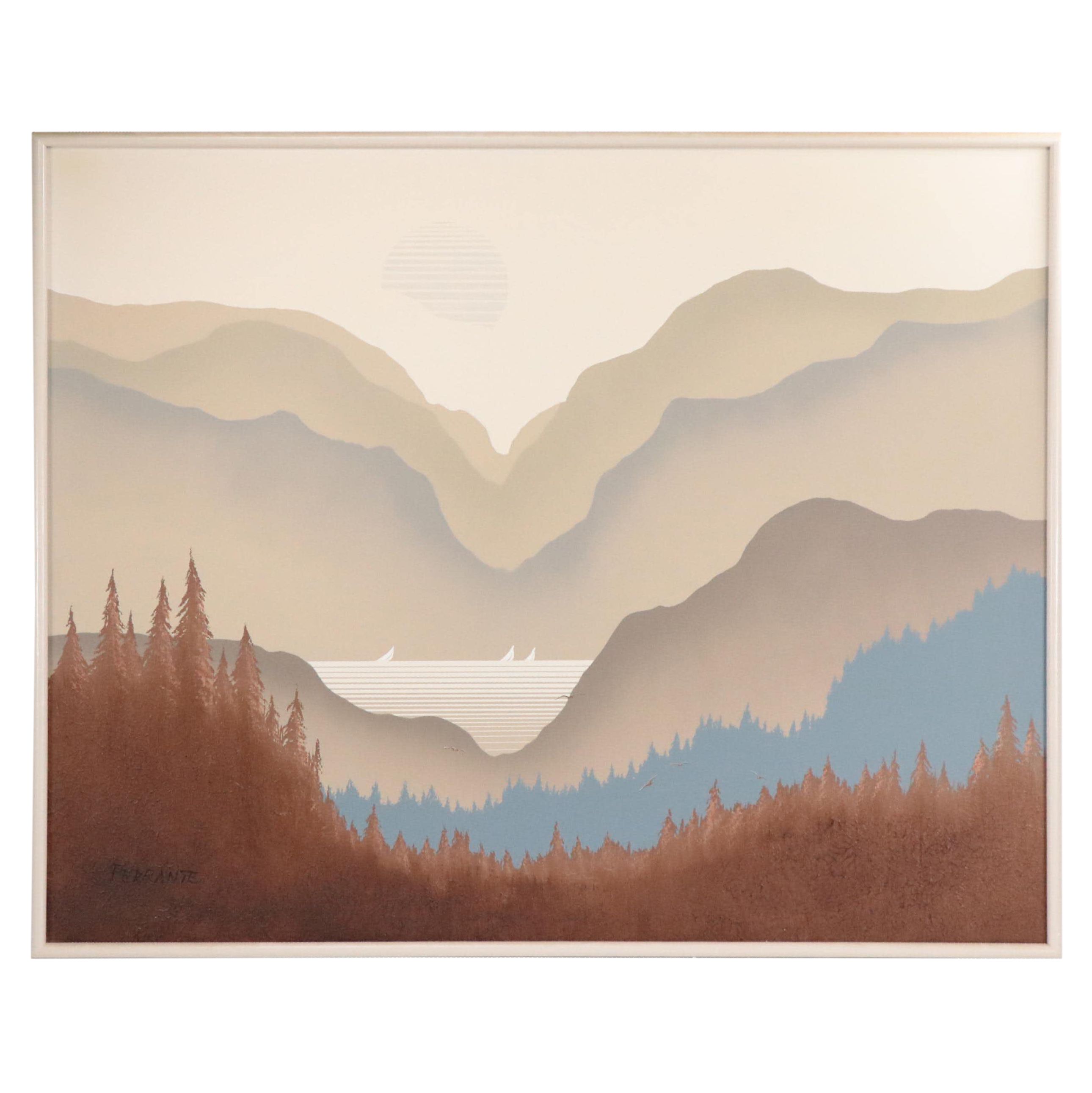 Mario de Ferrante Alpine Landscape Oil Painting | EBTH