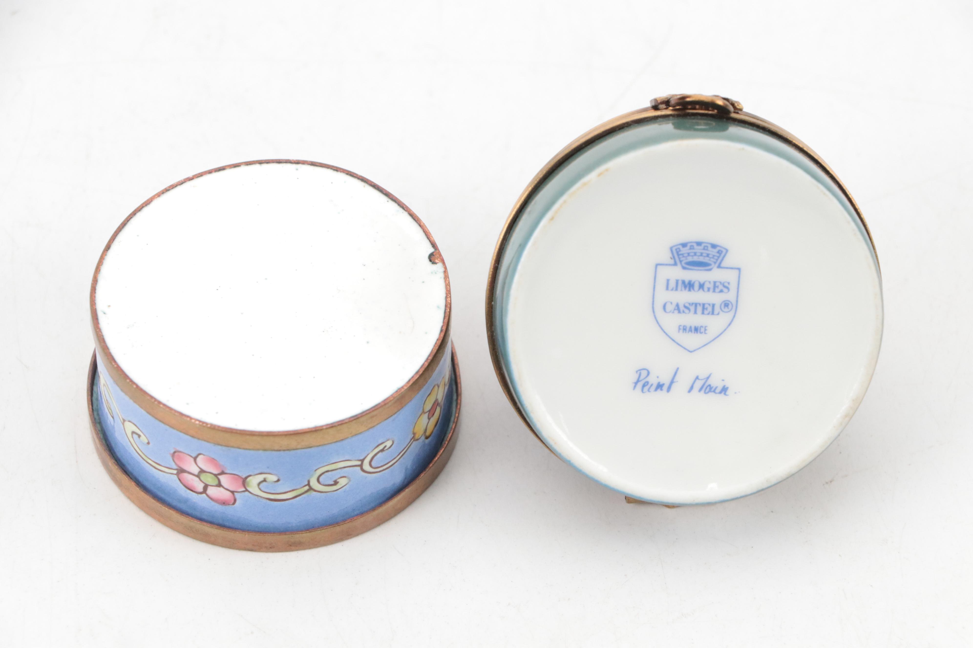 Limoges Castel Hand-Painted Porcelain Box with Papier-Mâché and Enamel ...