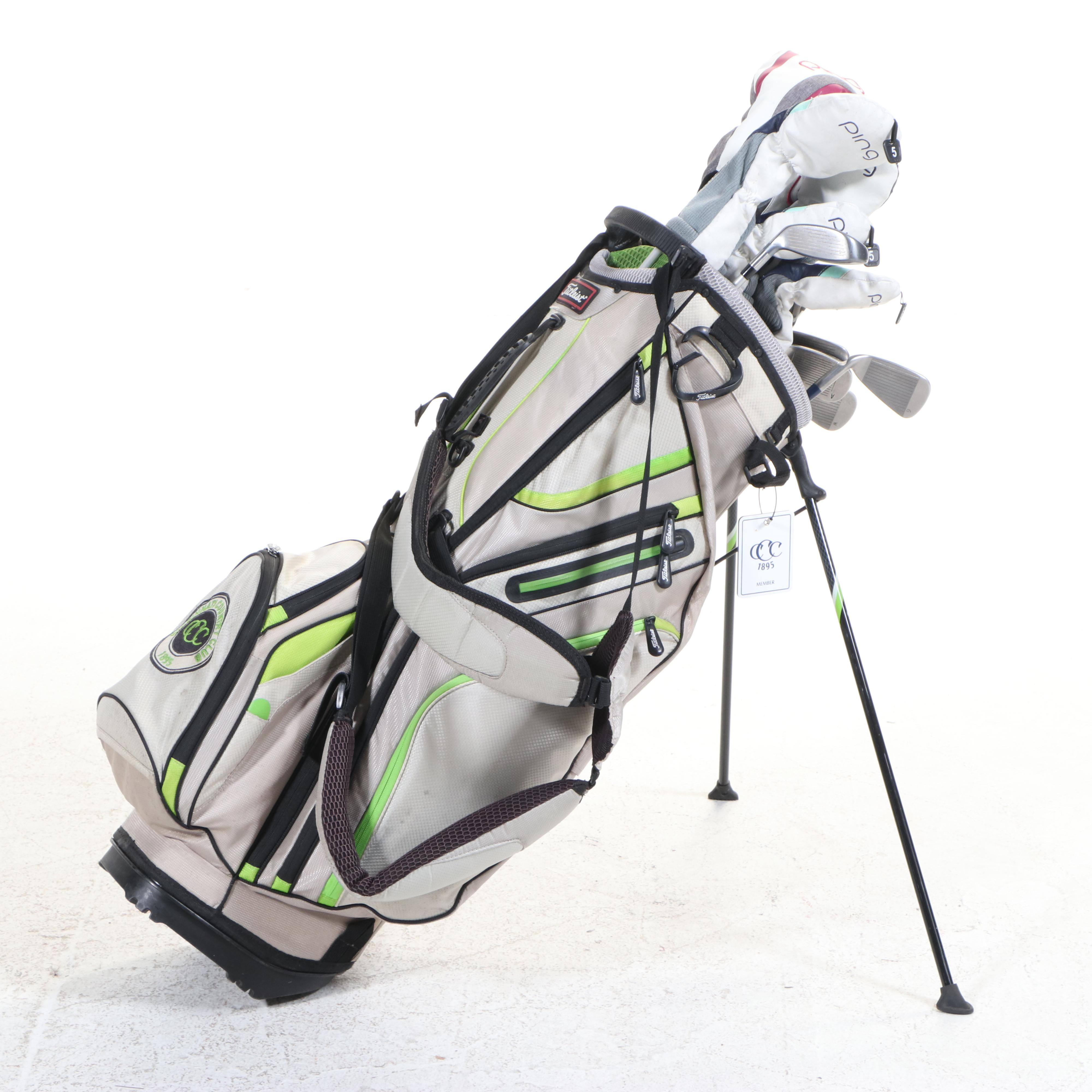 Titleist "Cincinnati Country Club" Golf Bag With Ping Clubs ...
