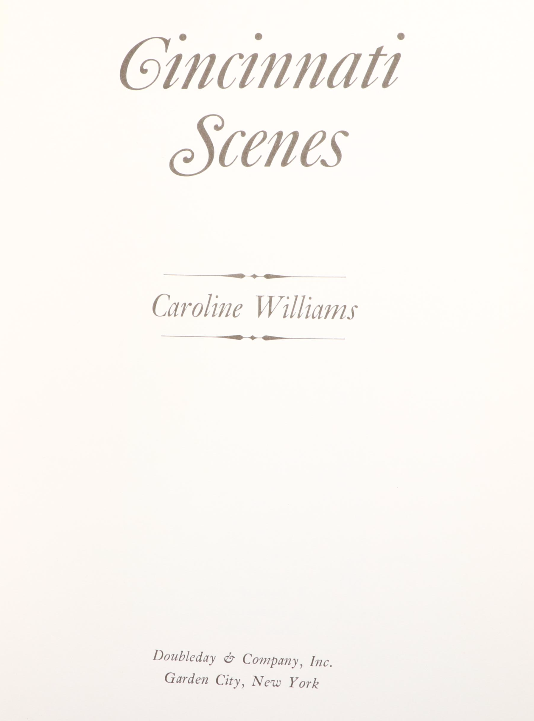 Signed First Edition "Cincinnati Scenes" by Caroline Williams and More ...