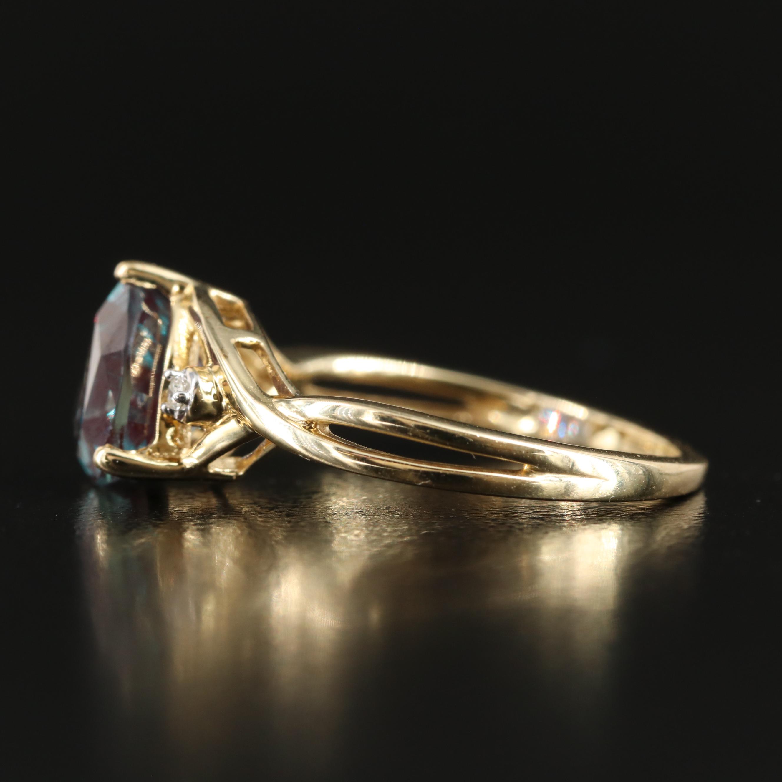 10K Alexandrite and Diamond Ring | EBTH