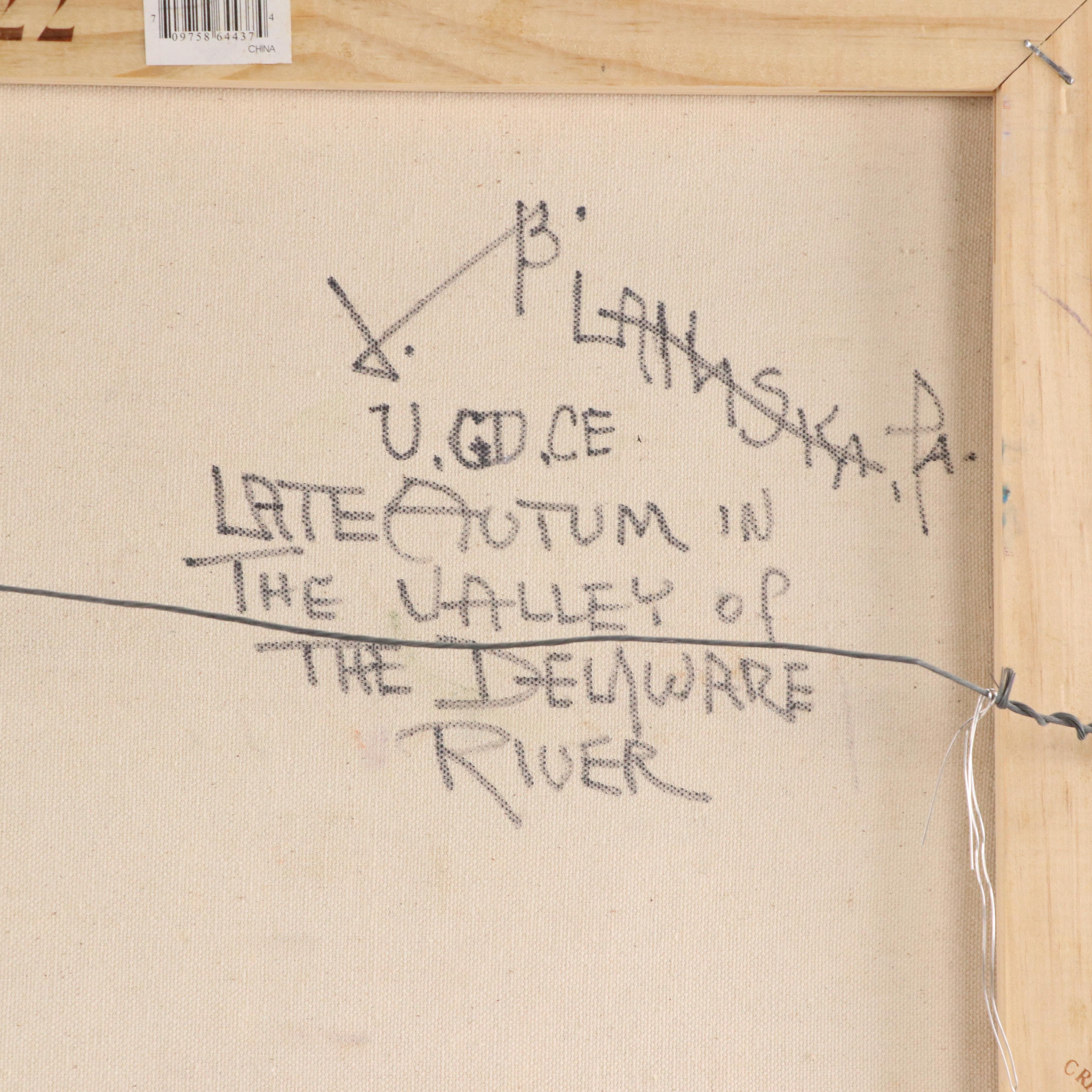 Joseph Barrett Oil Painting "Late Autumn in the Valley of the Delaware ...