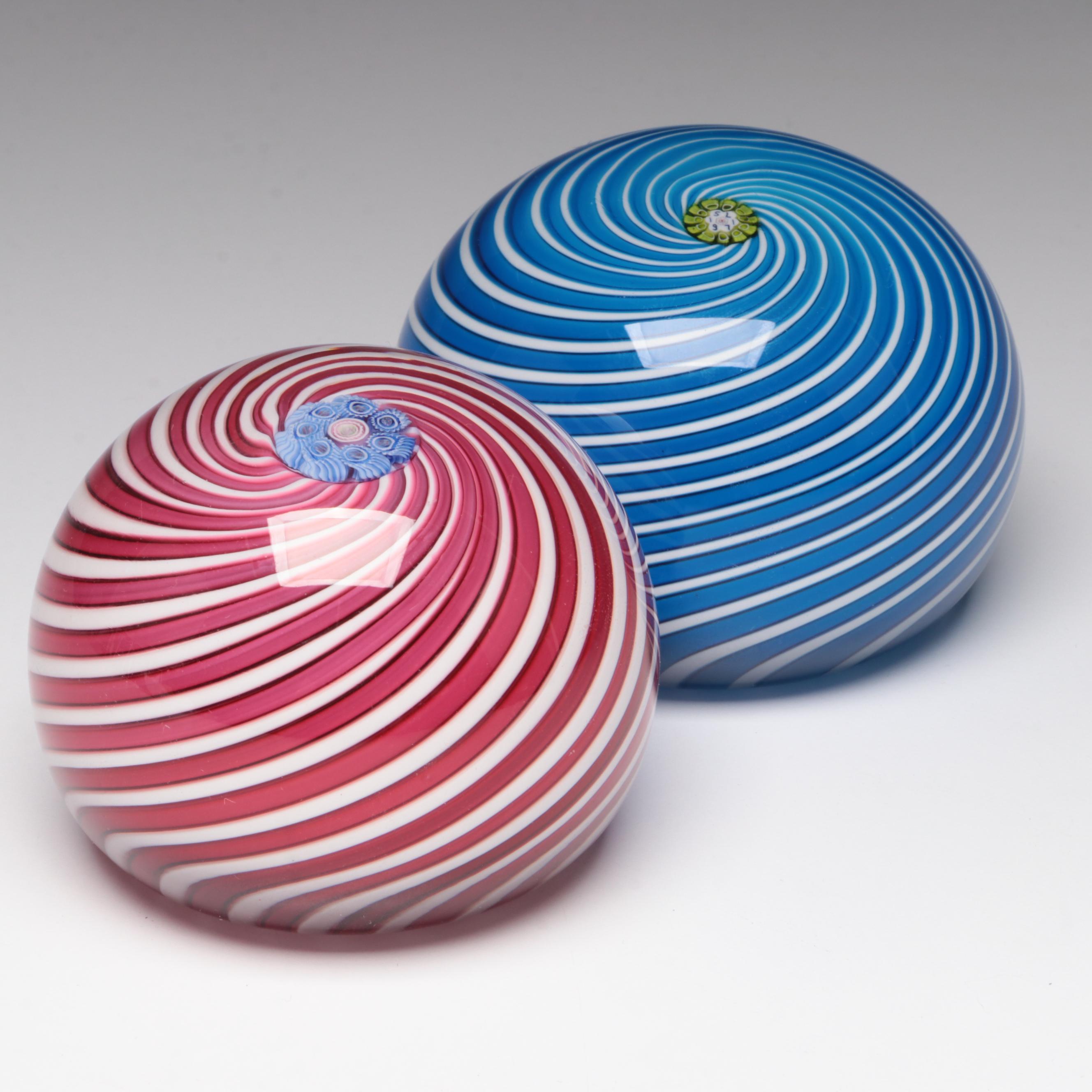 Saint-Louis Glass and Cape Cod Glassworks Glass Cane Paperweights ...