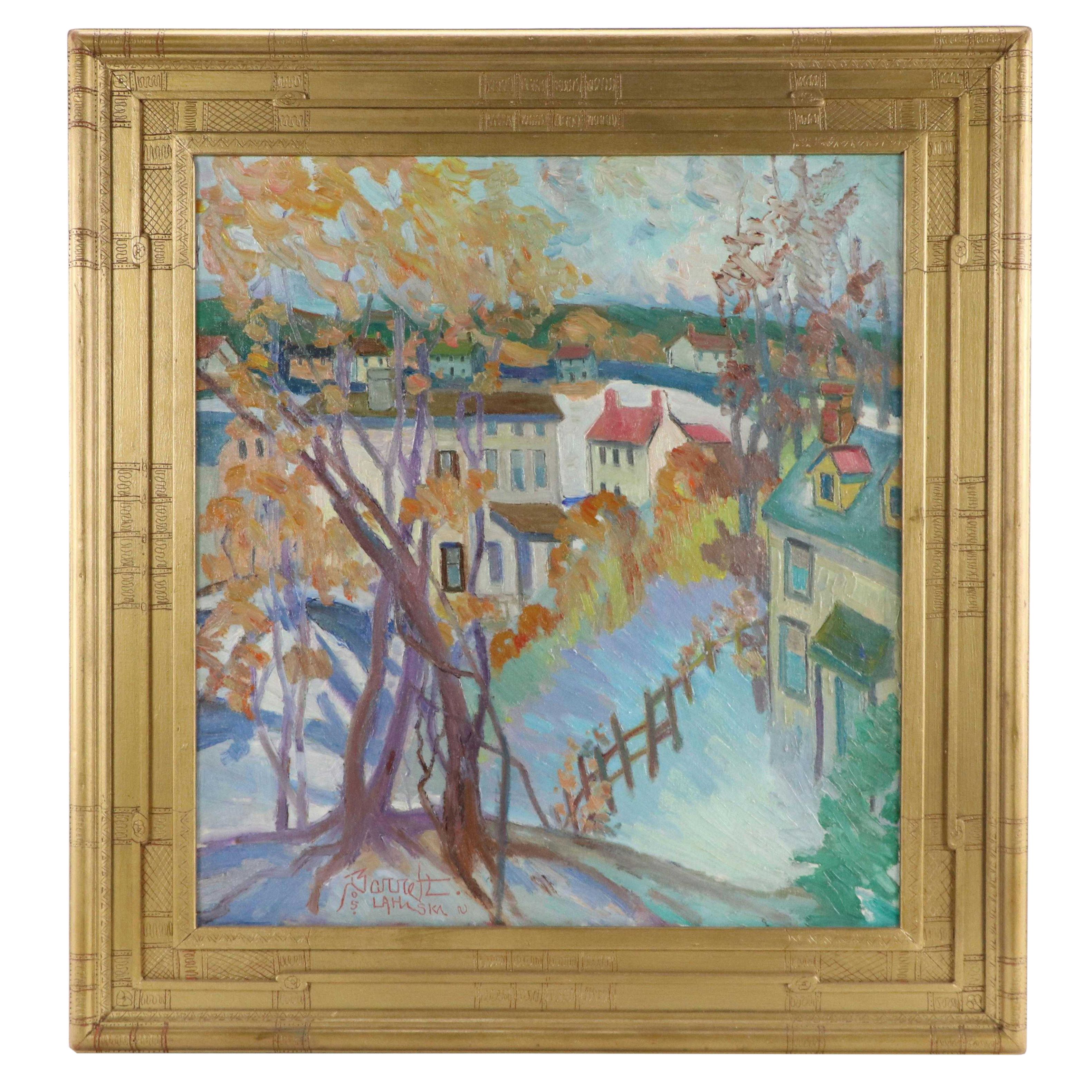 Joseph Barrett Oil Painting "Late Autumn in the Valley of the Delaware ...