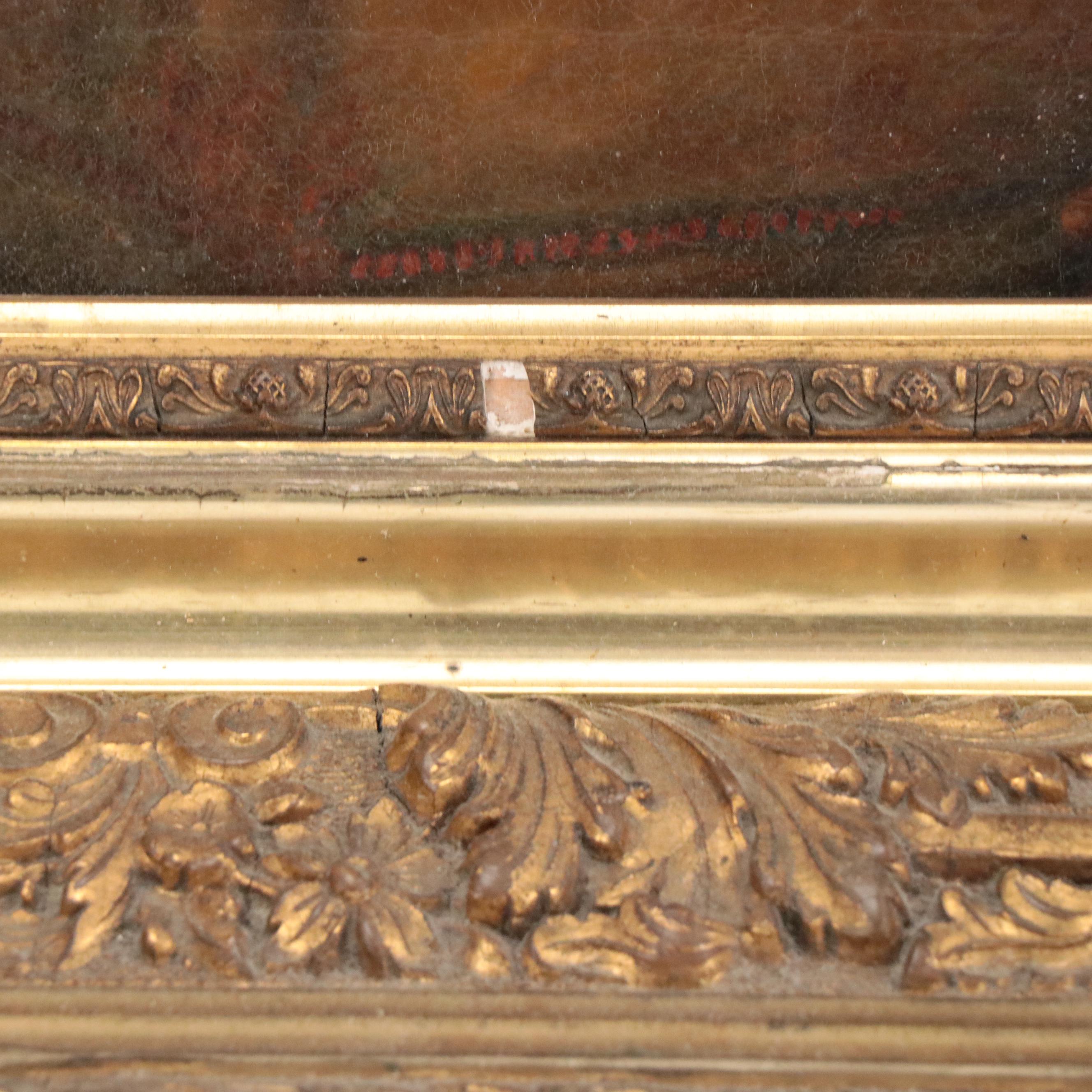 Oil Painting of Two Men Playing Checkers, Late 19th/ Early 20th Century ...