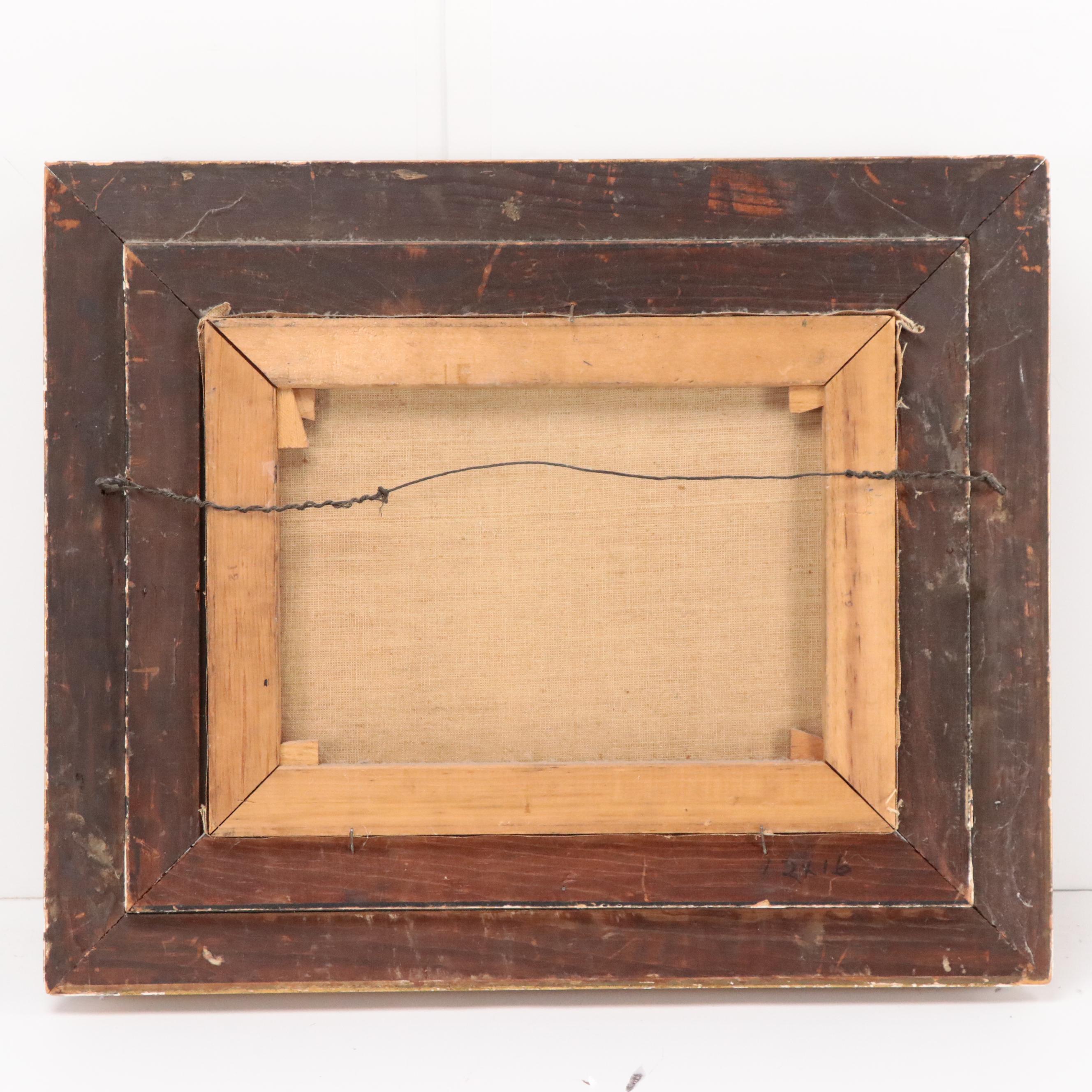 Oil Painting of Two Men Playing Checkers, Late 19th/ Early 20th Century ...