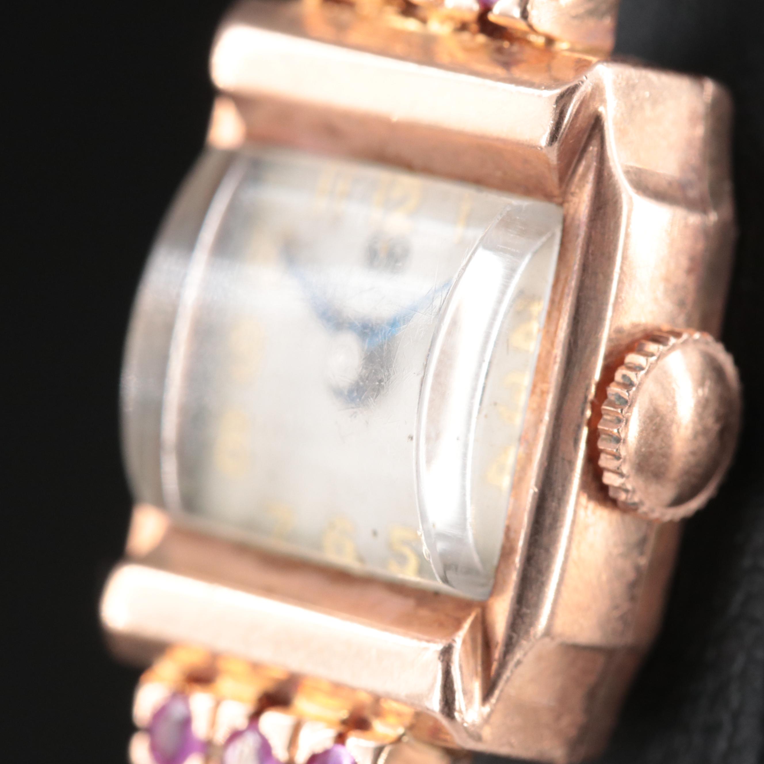 Vintage 14K Wakmann Ruby Watch | EBTH