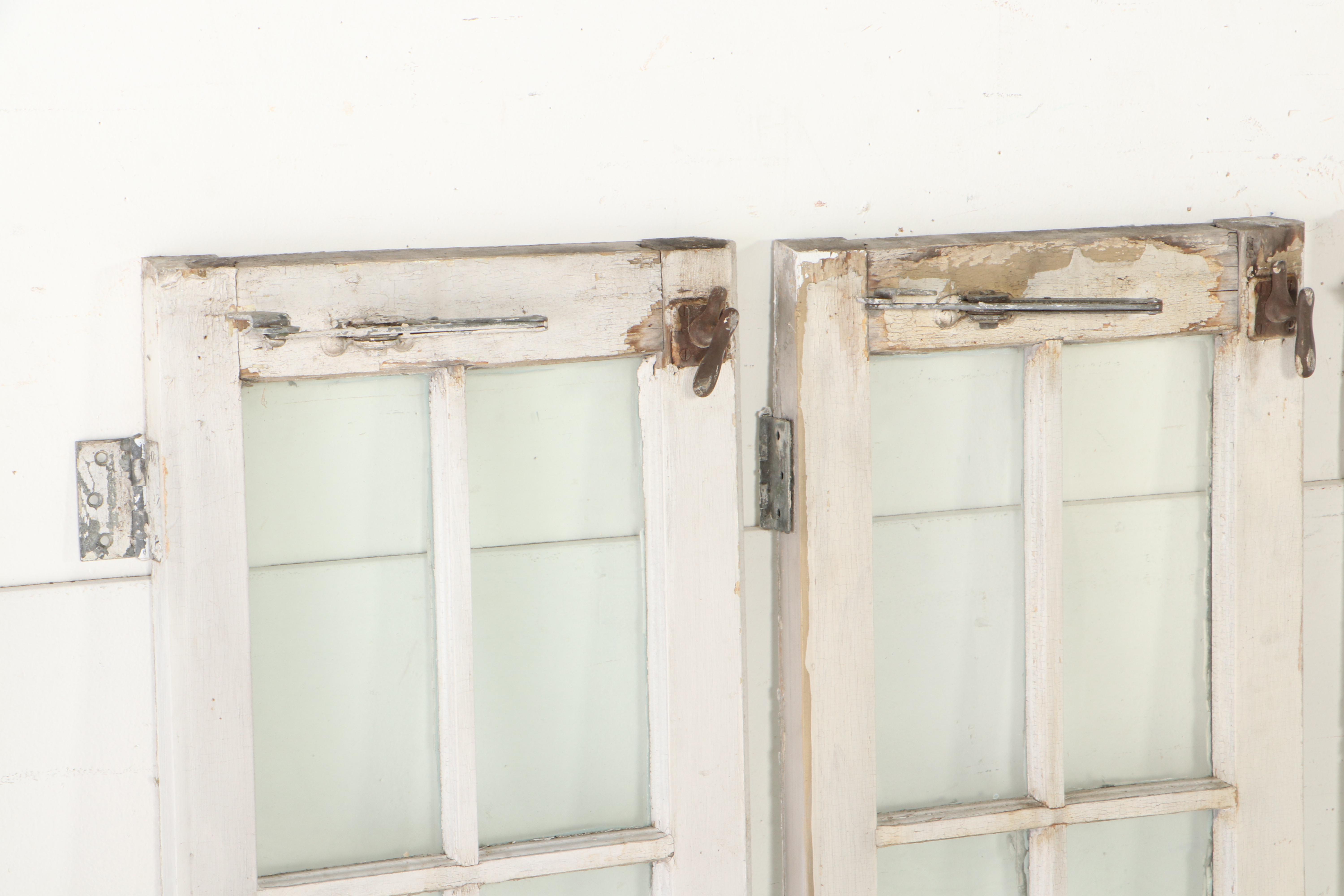 Eight Wood Framed Eight-Pane Glass Windows, 20th Century | EBTH