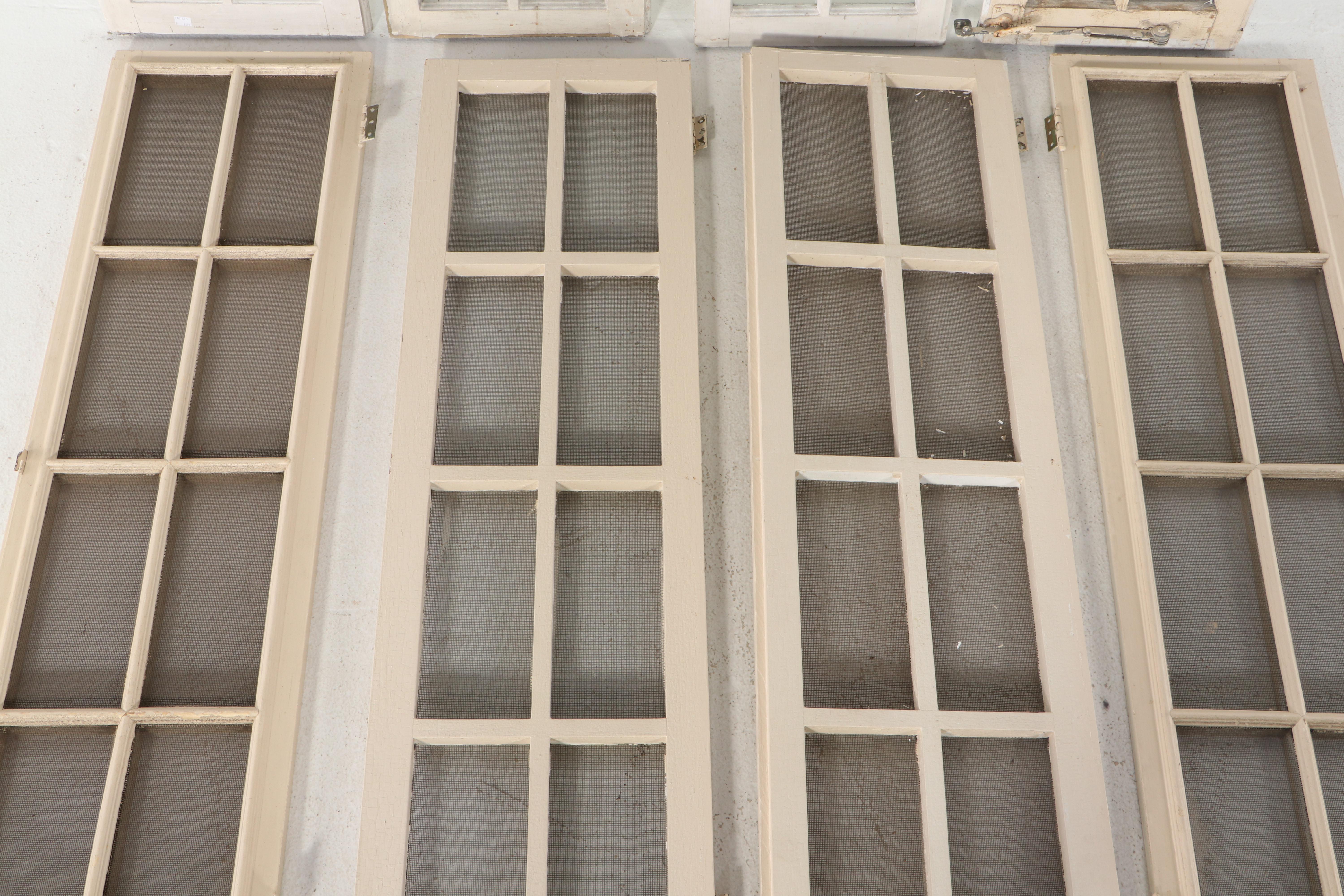 Eight Wood Framed Eight-Pane Glass Windows, 20th Century | EBTH