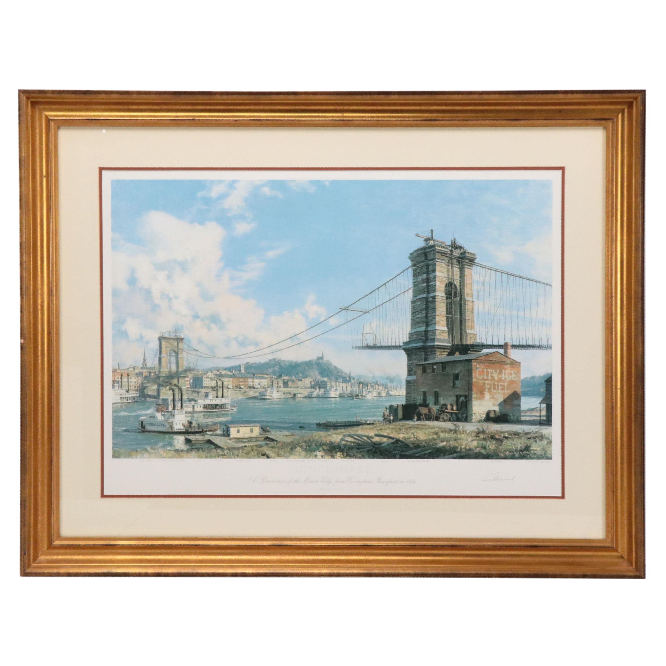 John Stobart Offset Lithograph "Cincinnati," 1990 | EBTH