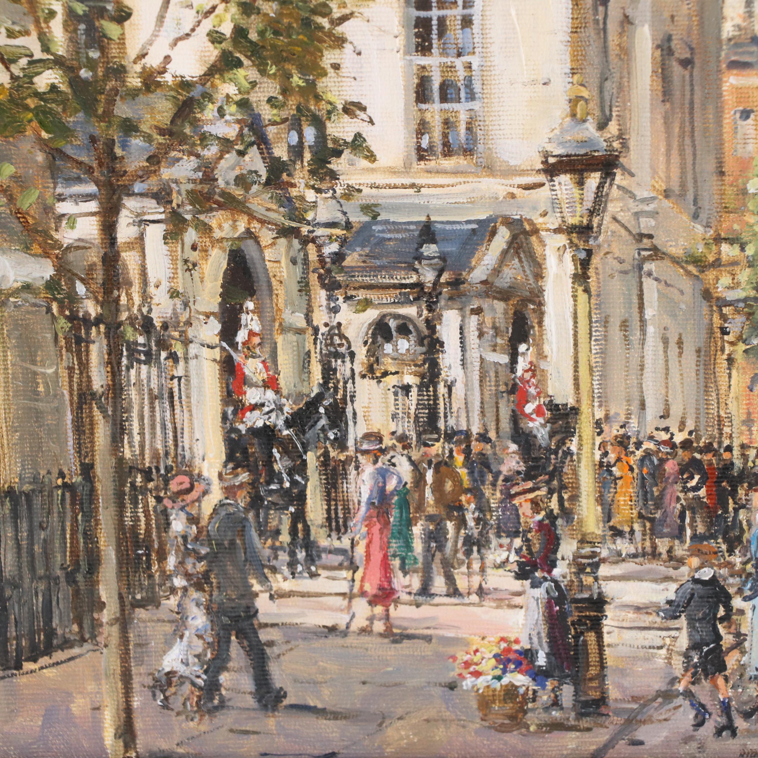 John Sutton Cityscape Oil Painting "Watching the Horse Guards ...