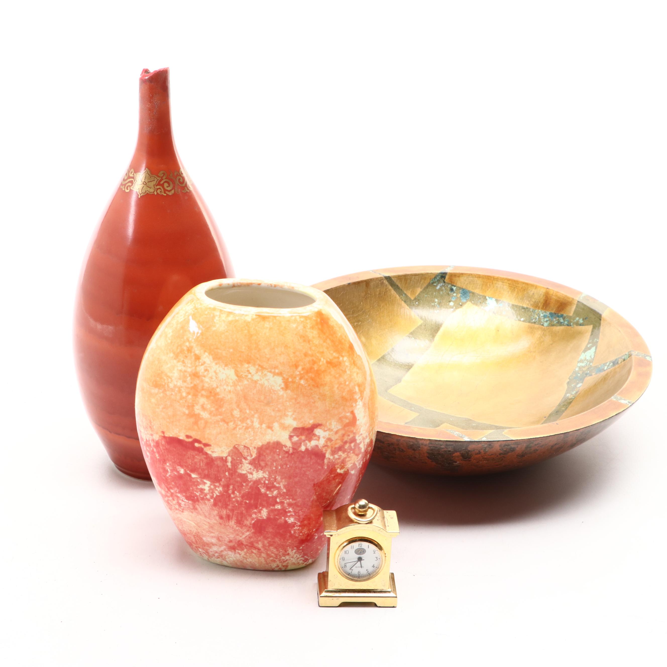 Gradient Glaze Ceramic Vase with Floral Motif Ceramic Bud Vase and More ...