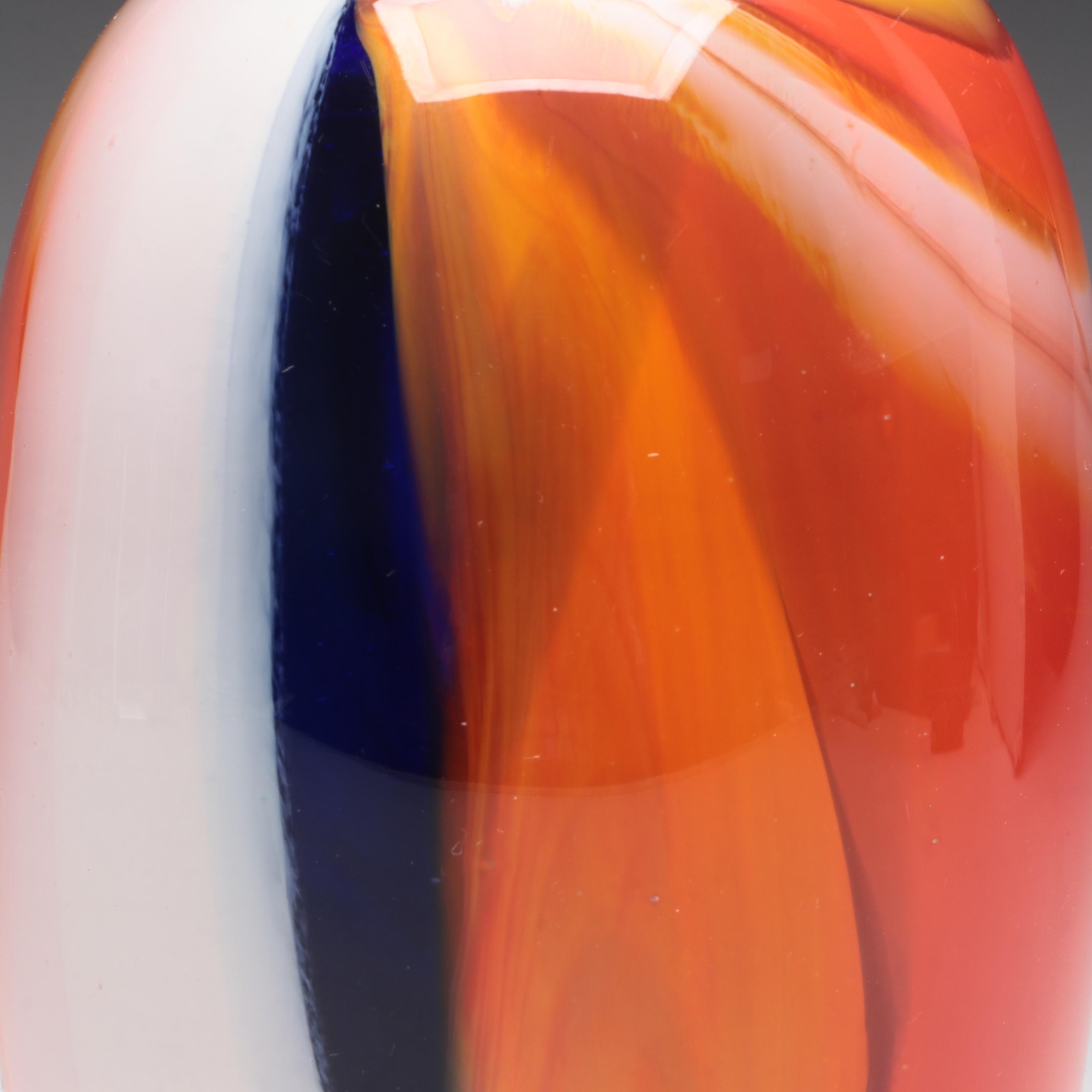 Dominick Labino Handblown Multicolor Studio Art Glass Vase, 1983 | EBTH