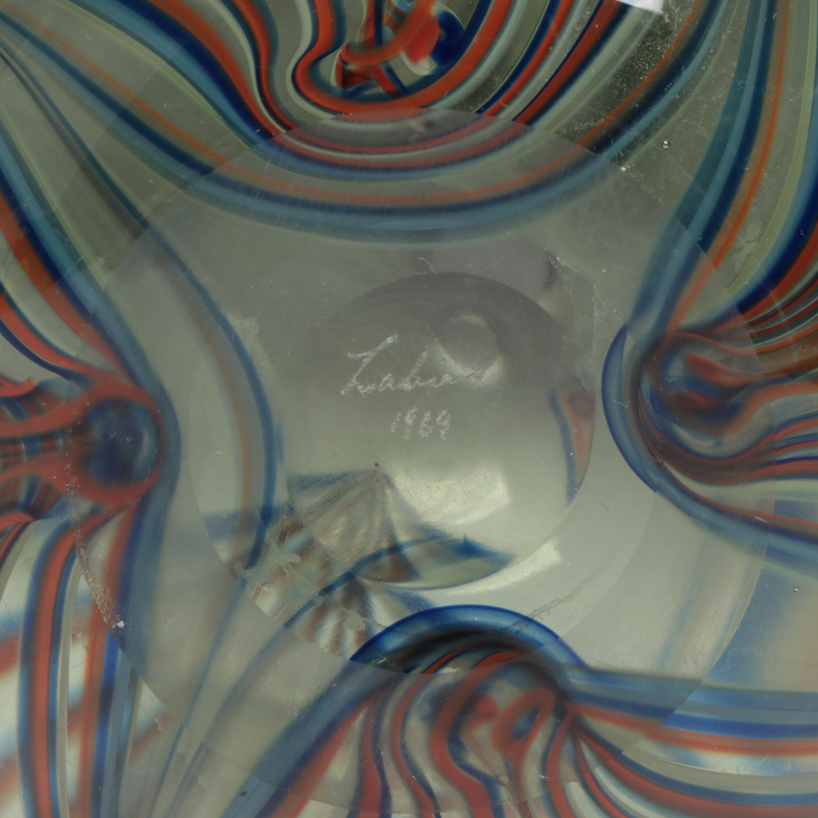 Dominick Labino Handblown Pulled Feather Studio Art Glass Vase, 1969 ...