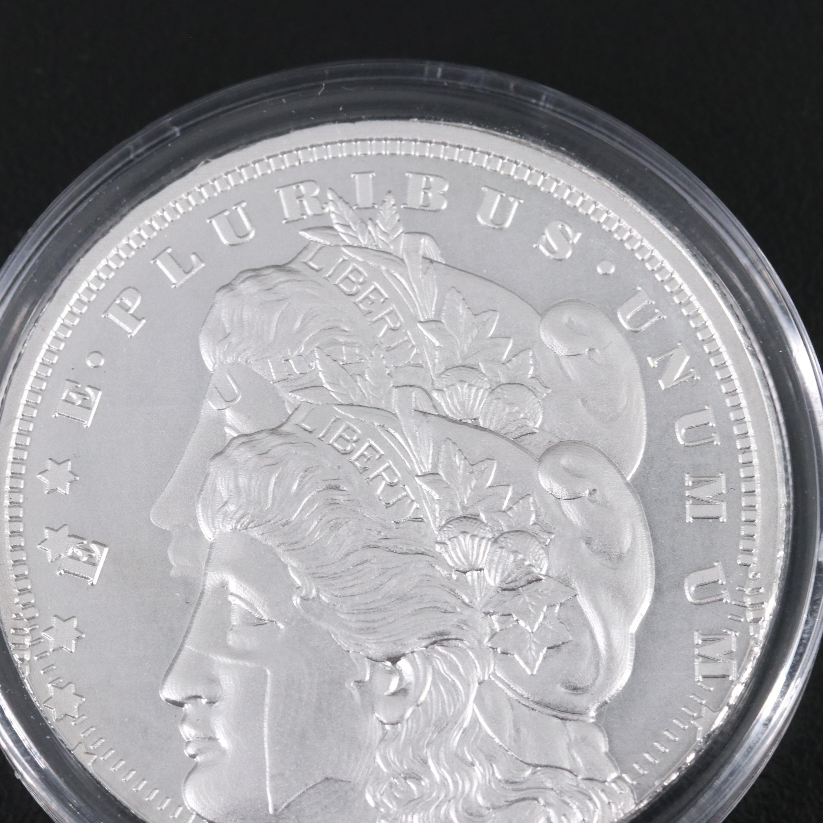 Two Troy Ounce Silver 1887 Morgan Dollar Double Struck Error Coin ...