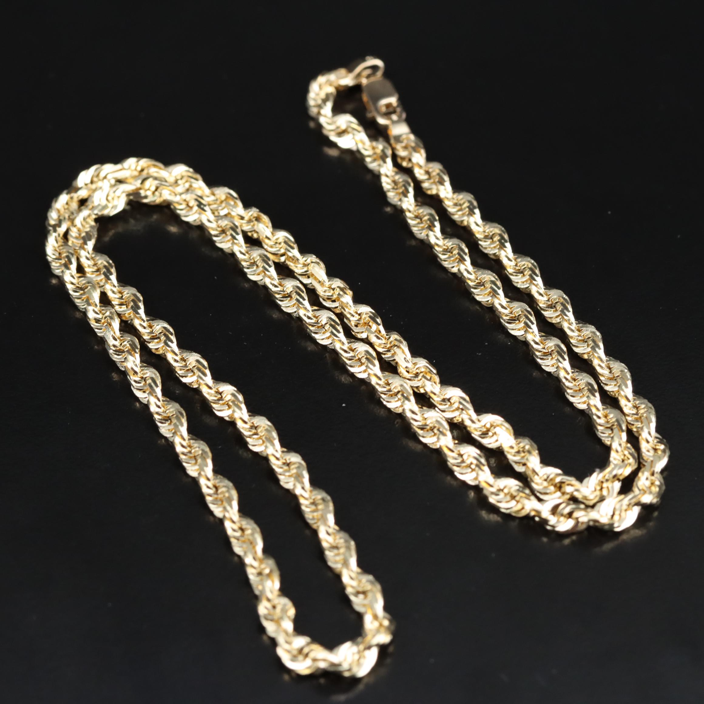14K Braided Rope Necklace | EBTH