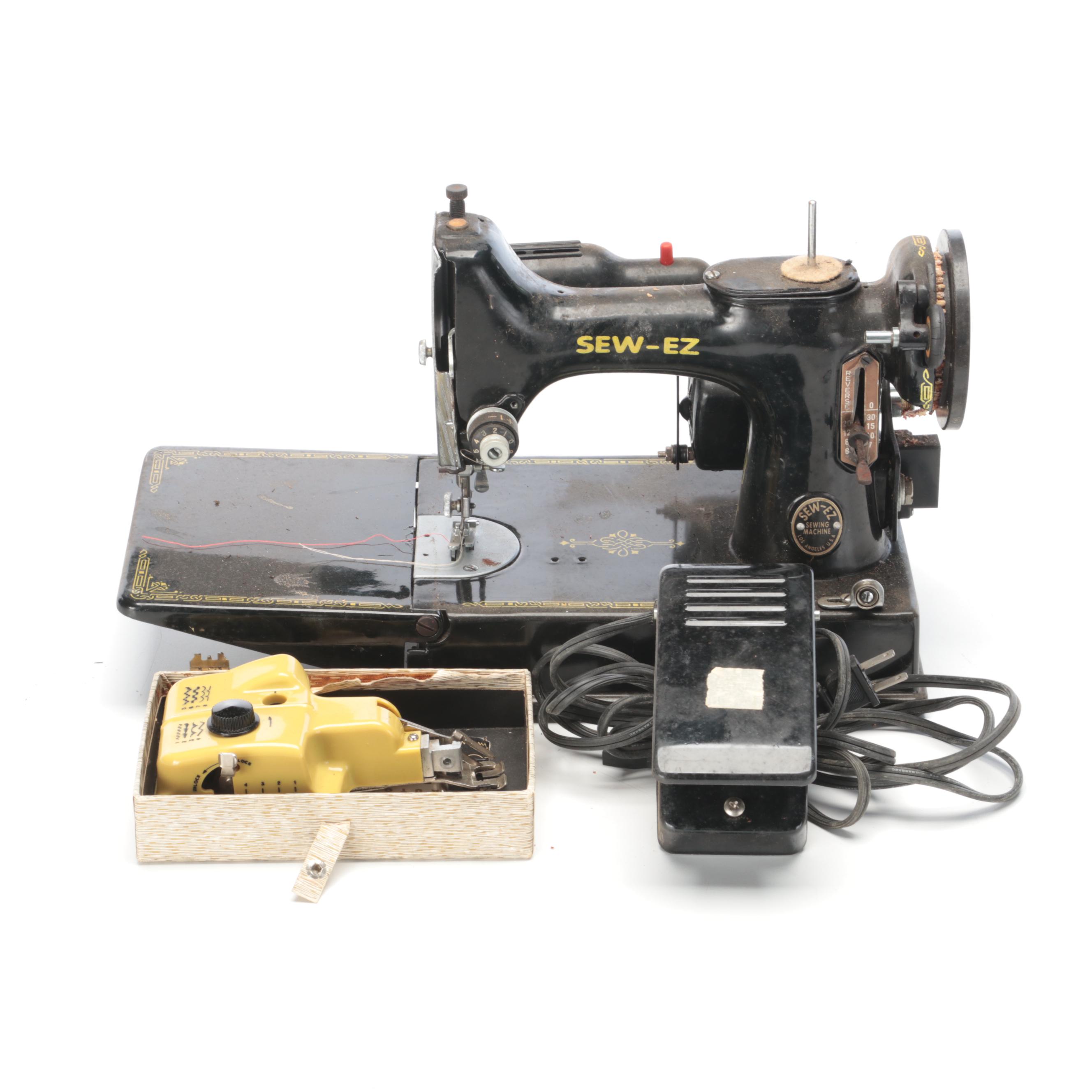 Sew-Ez Portable Featherweight Style Electric Sewing Machine, Mid/ Late ...