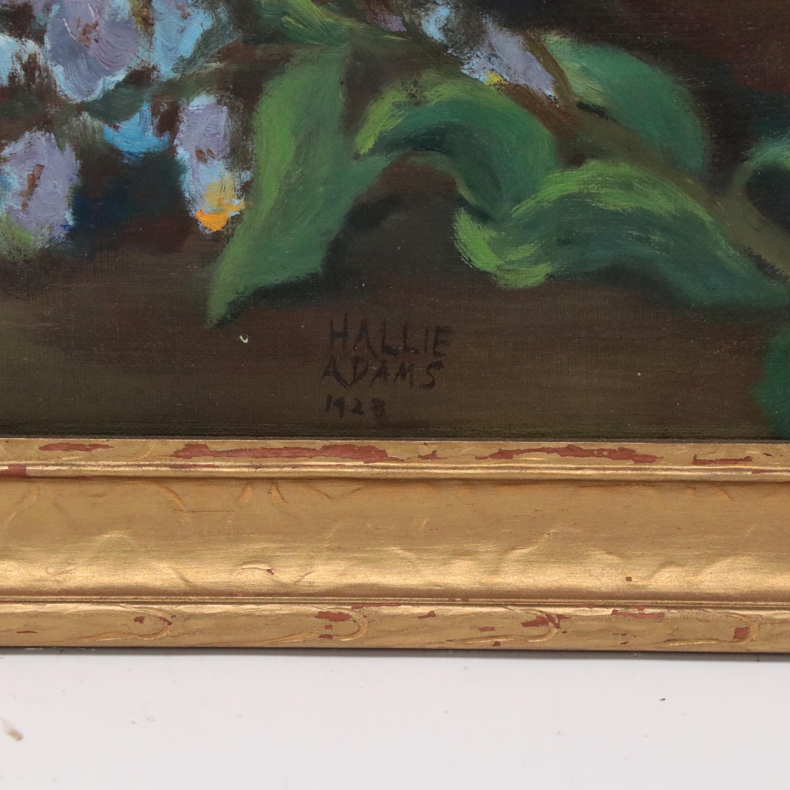 Hallie Adams Floral Still Life With Parrot Oil Painting, 1923 | EBTH