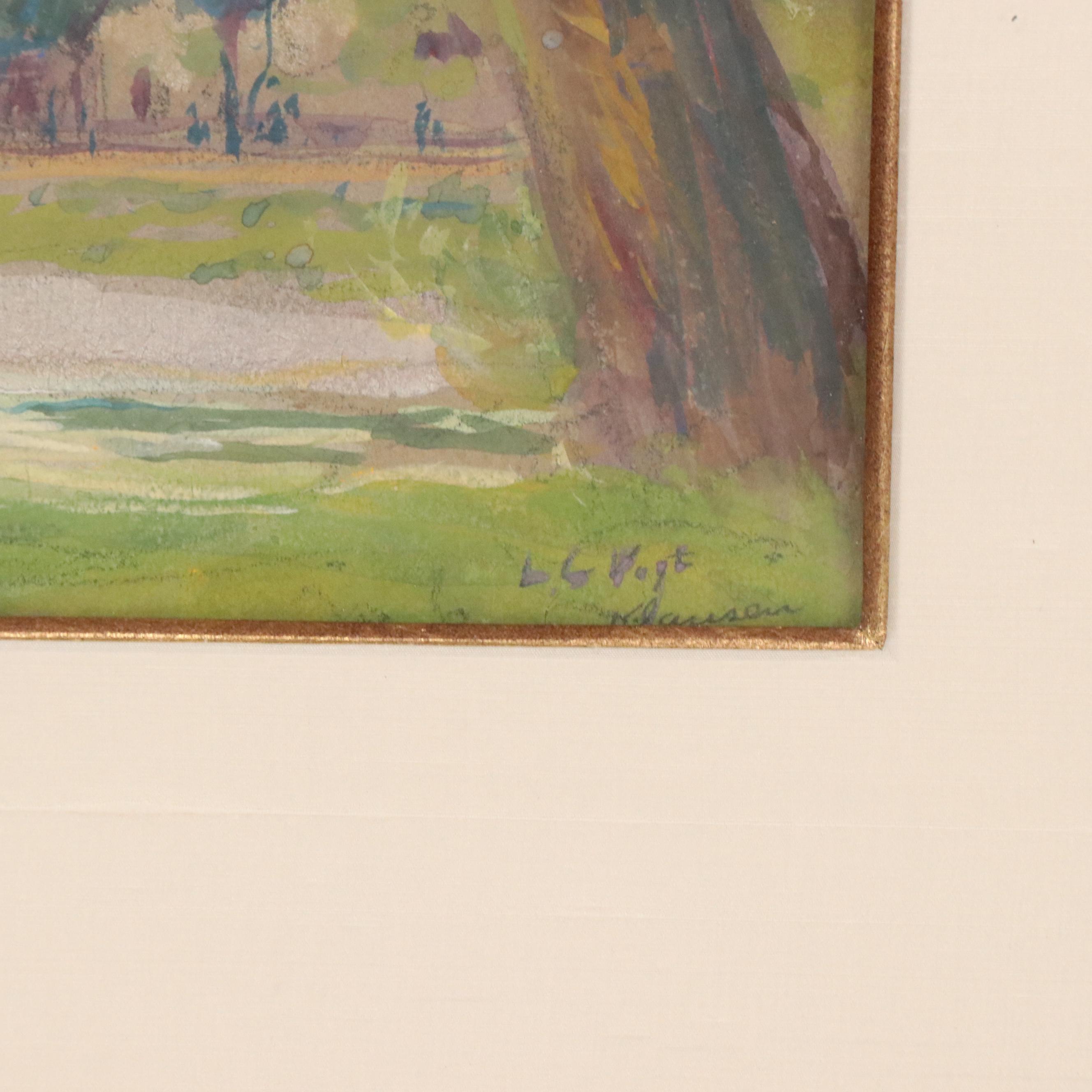 Louis Charles Vogt Gouache Painting of Austrian Village | EBTH
