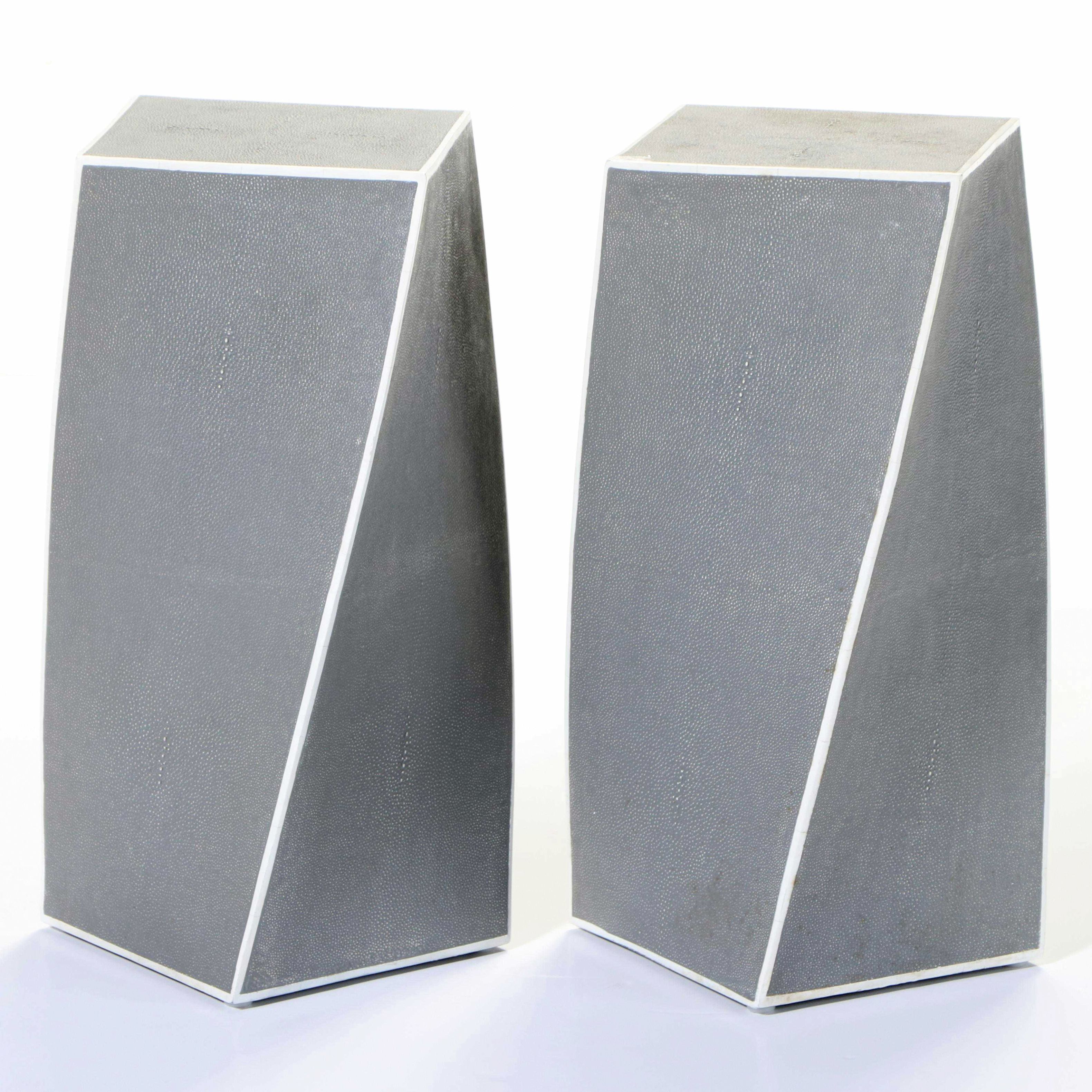 Pair of Gabby Modernist Style Two-Tone Twisted Pedestal-Form Side ...