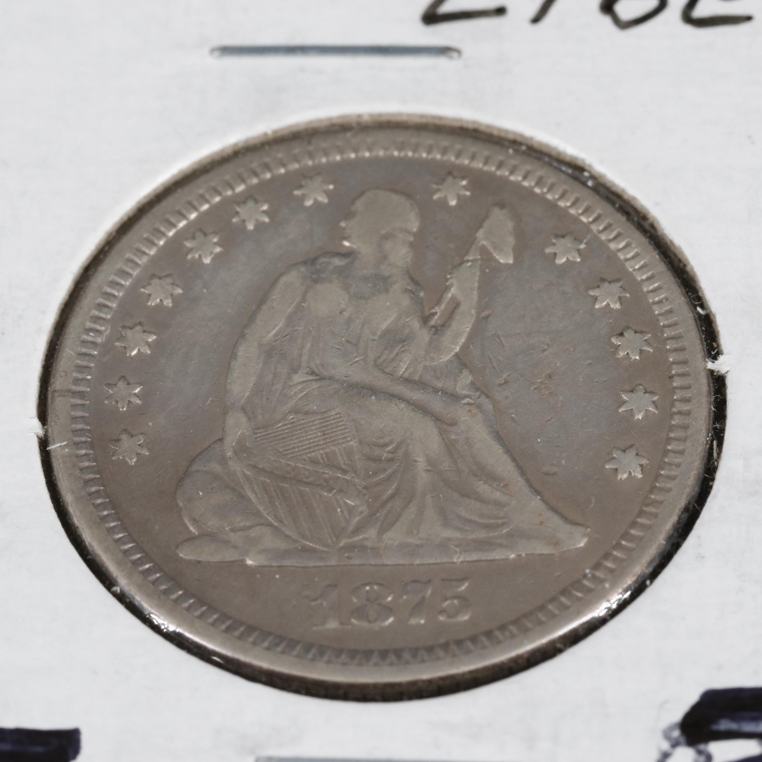 1875 United States Silver Liberty Seated Quarter | EBTH