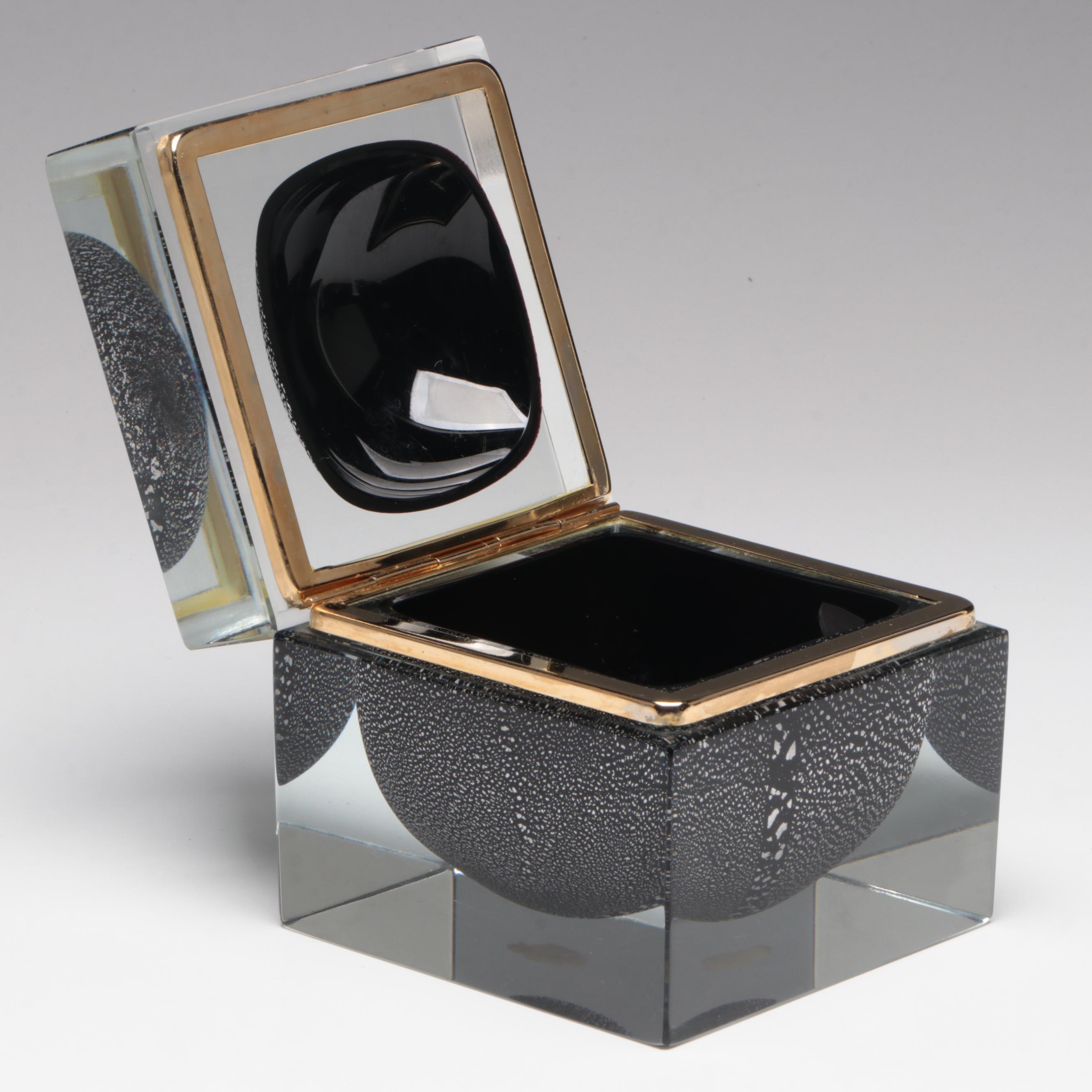 Murano Style Blown Art Glass Box | EBTH
