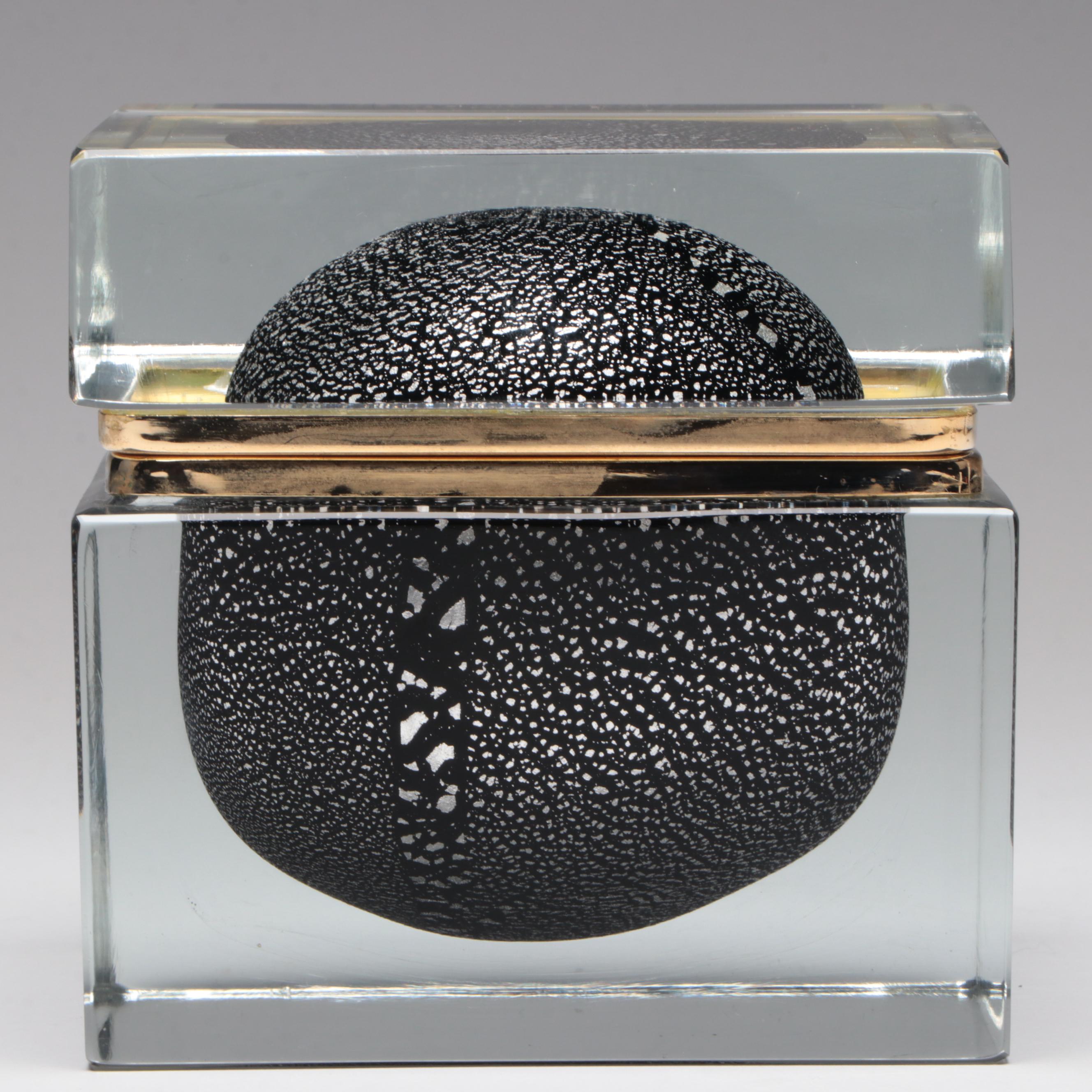 Murano Style Blown Art Glass Box | EBTH