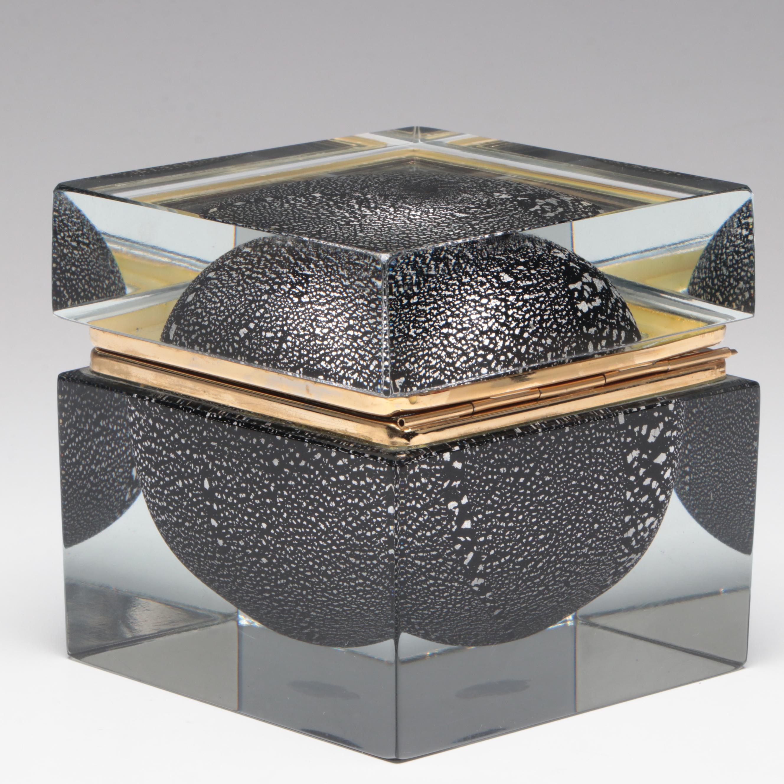 Murano Style Blown Art Glass Box | EBTH