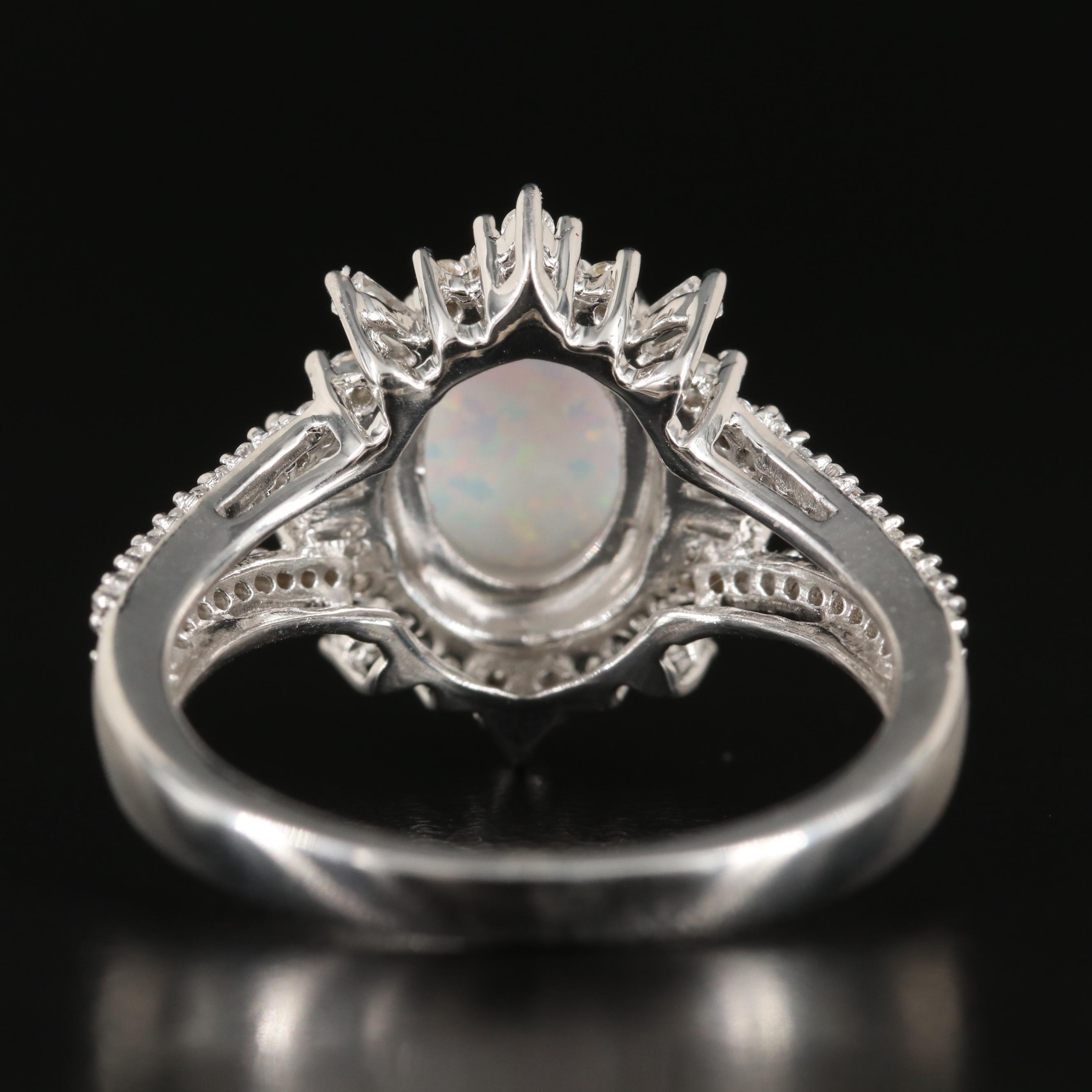 Sterling Opal and Sapphire Ring | EBTH