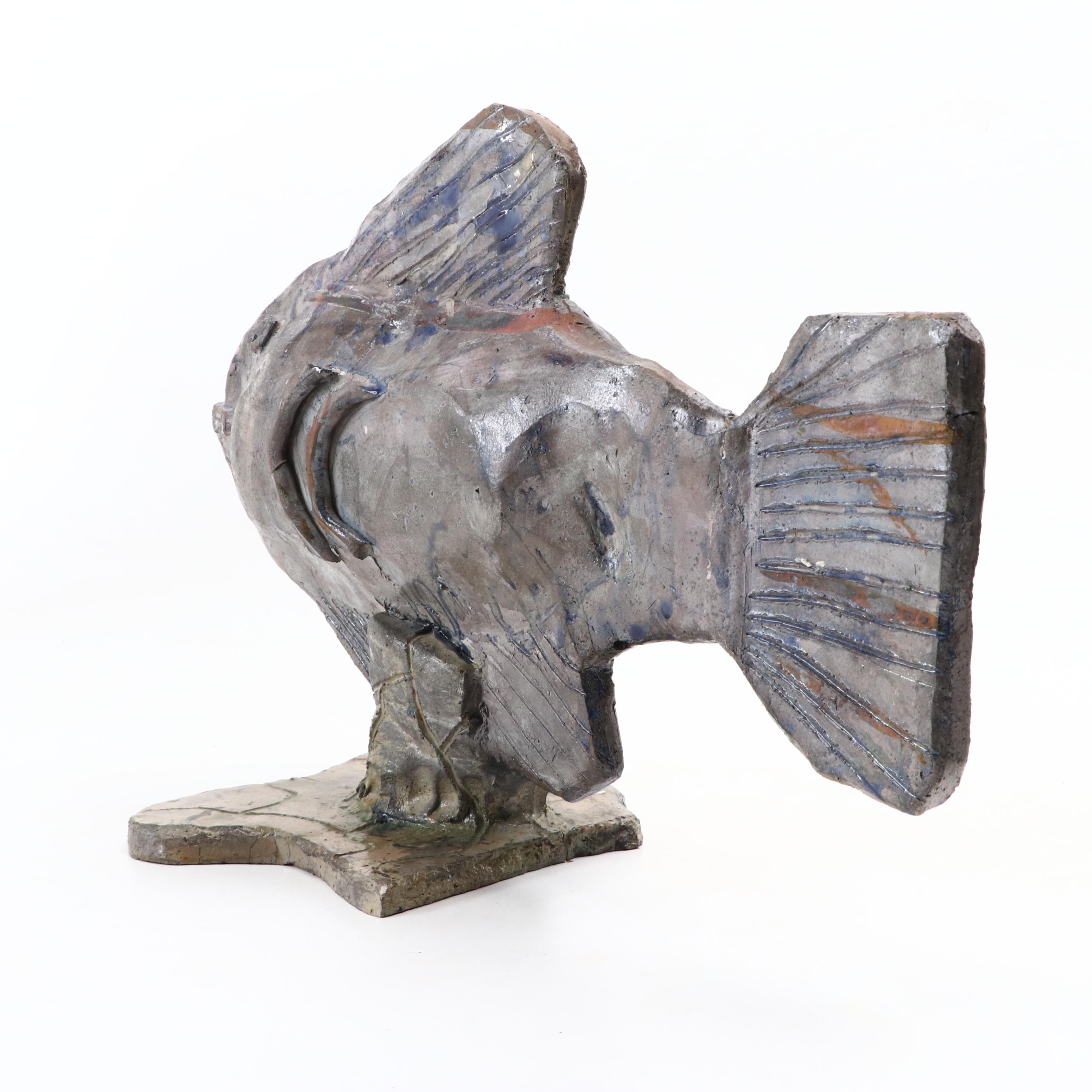 Handmade Art Pottery Fish Sculpture | EBTH