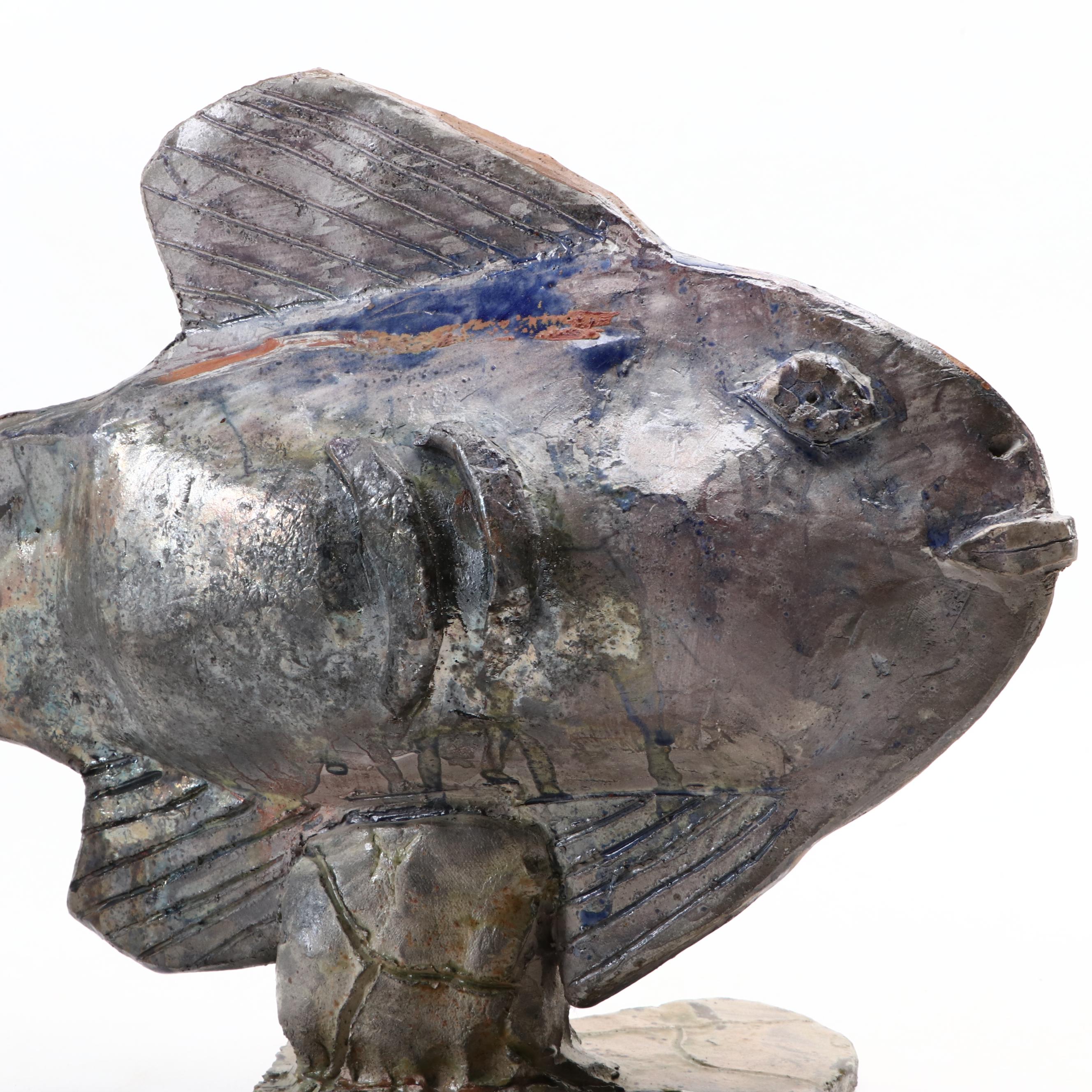 Handmade Art Pottery Fish Sculpture | EBTH