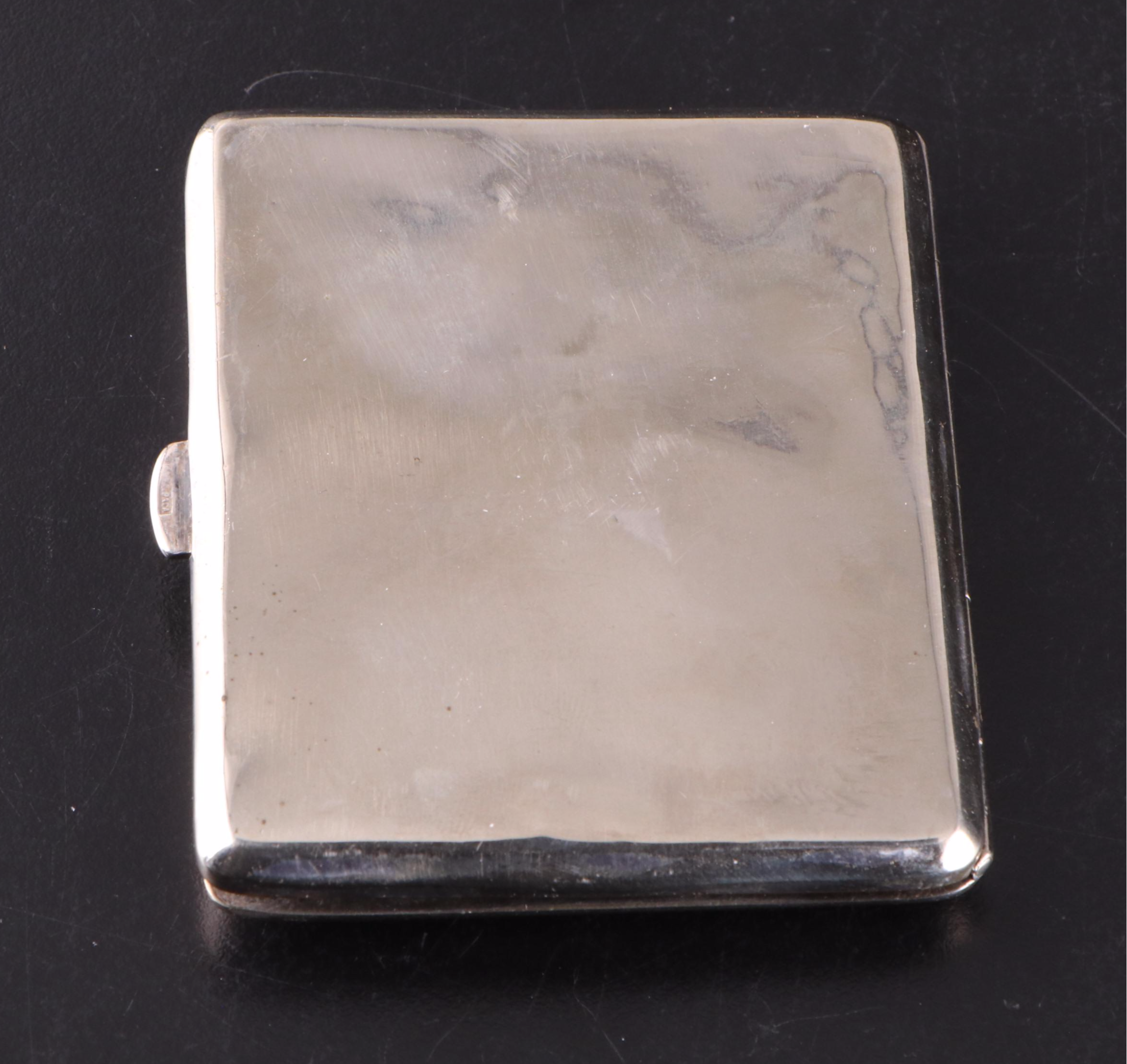 Equestrian Enameled Silver Plate Cigarette Case, Early to Mid-20th ...