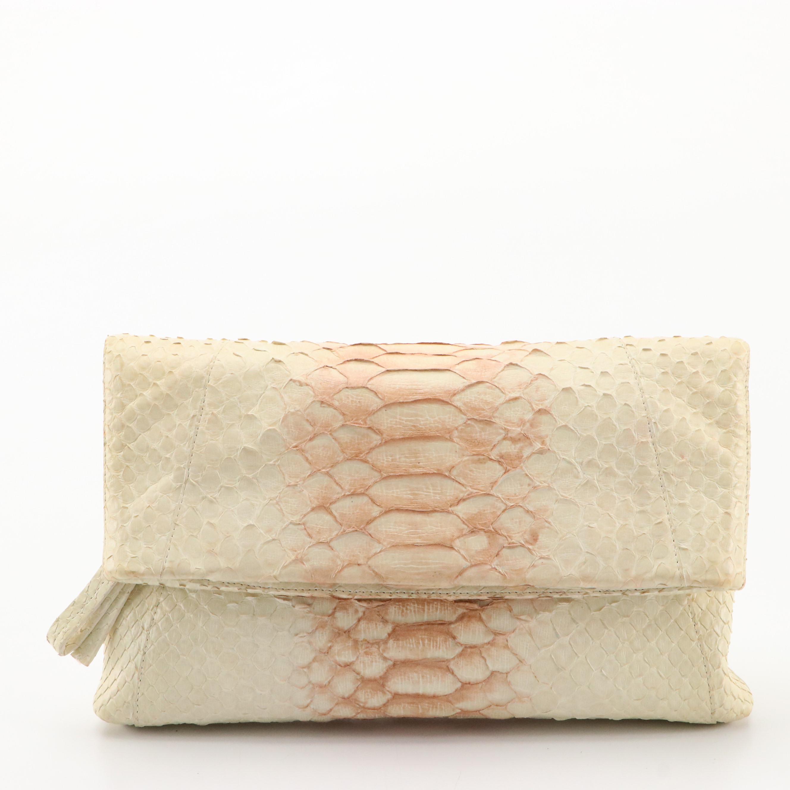 Nancy Gonzalez Python Leather Fold-Over Clutch, Lambertson Truex Sequined Tote | EBTH