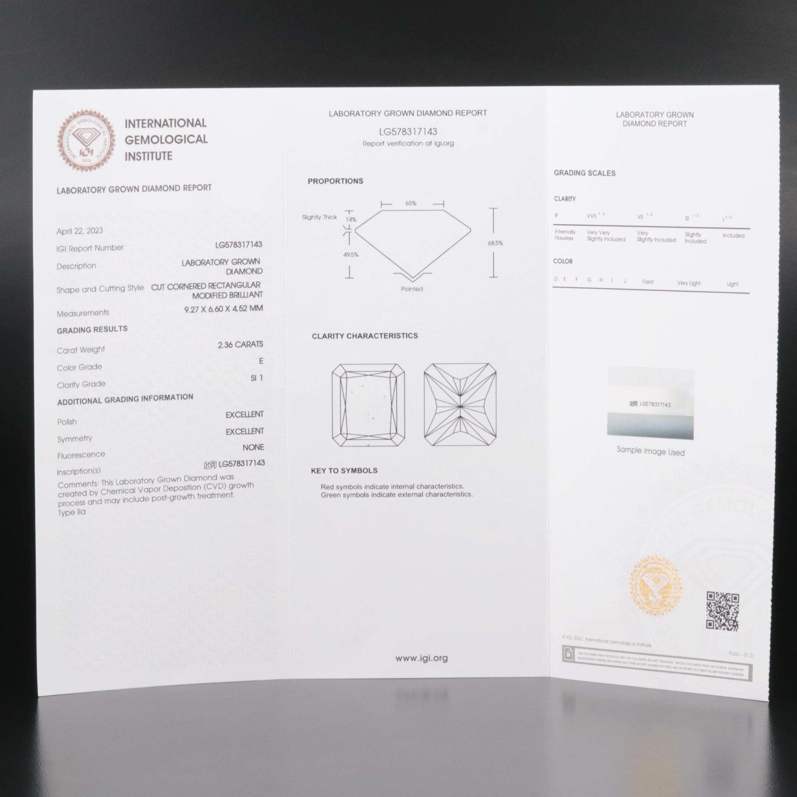 Loose 2.36 CT Lab Grown Diamond with IGI Report | EBTH