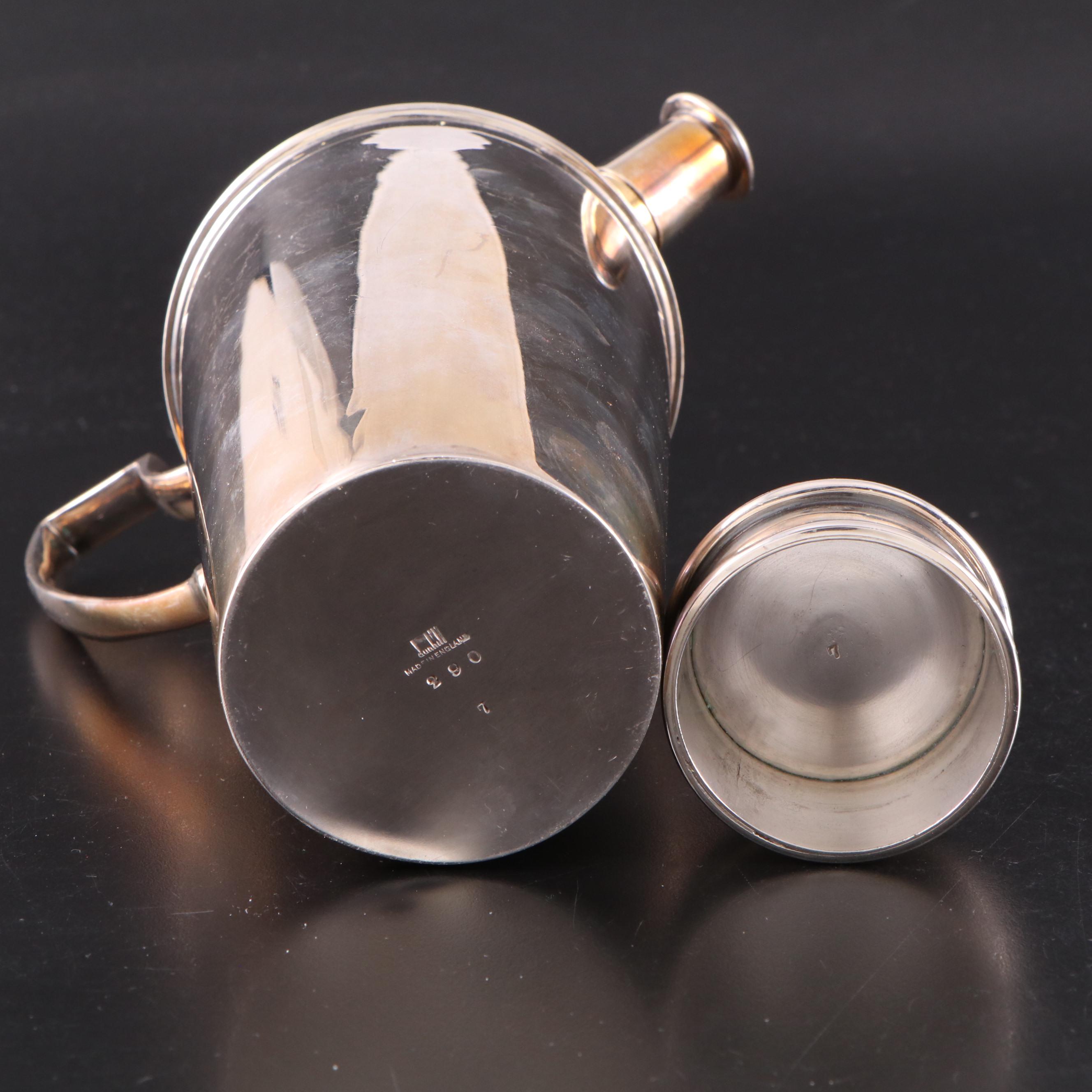 Dunhill Silver Plate Art Deco Style Cocktail Shaker Pitcher with Other ...