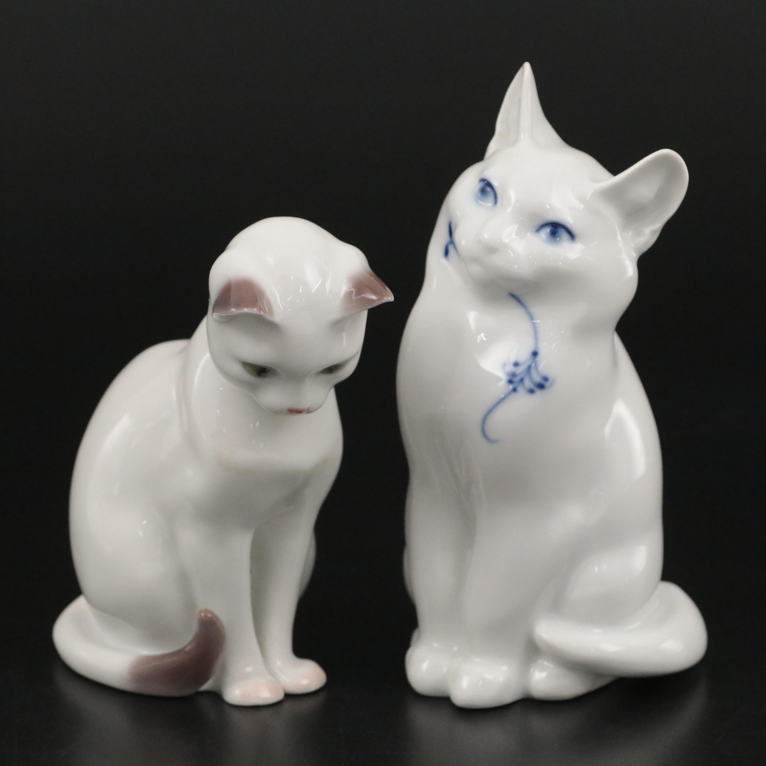Royal Copenhagen and Bing & Grøndahl Porcelain Cat Figurines ...