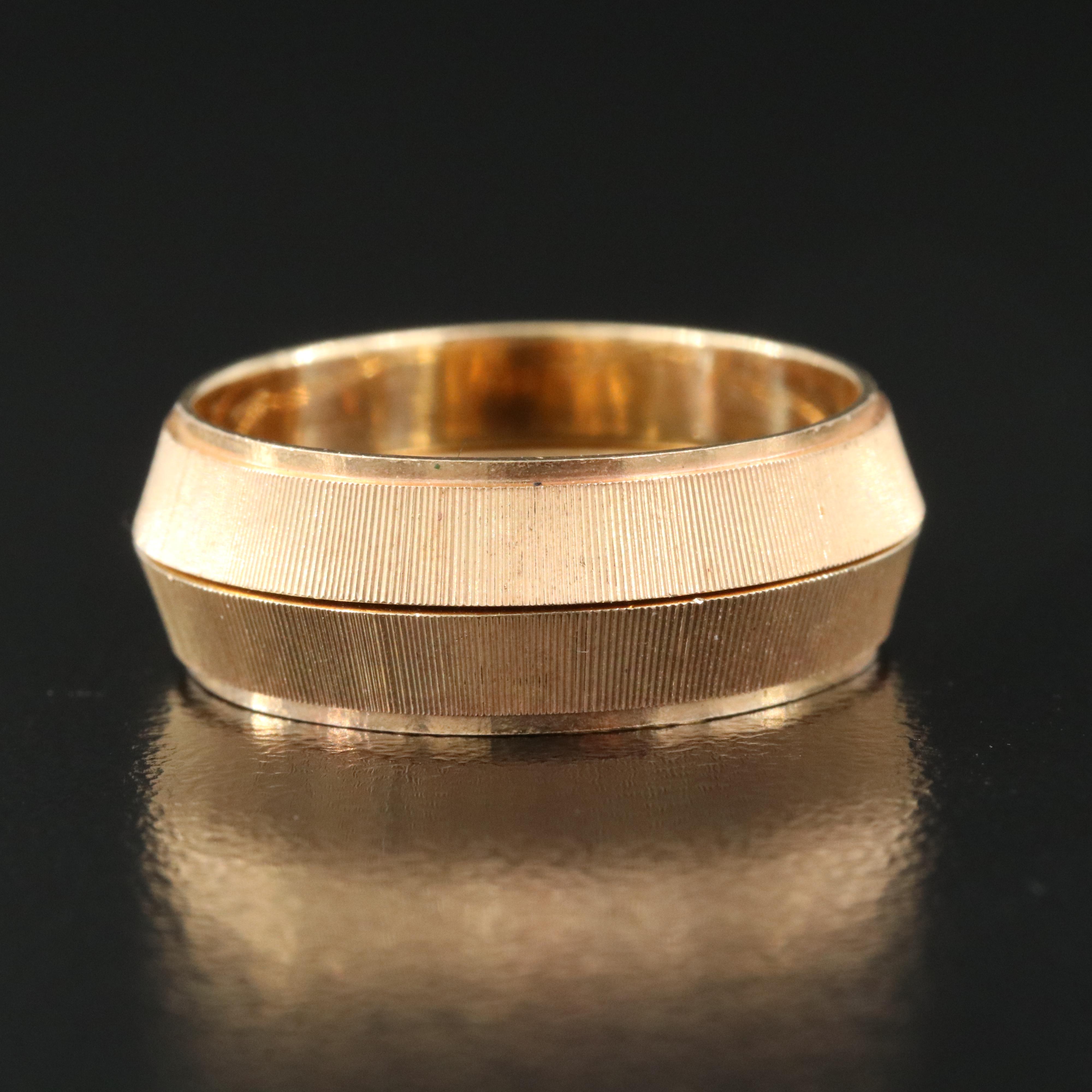 14K Ridged Beveled Guard Bands | Everything But The House