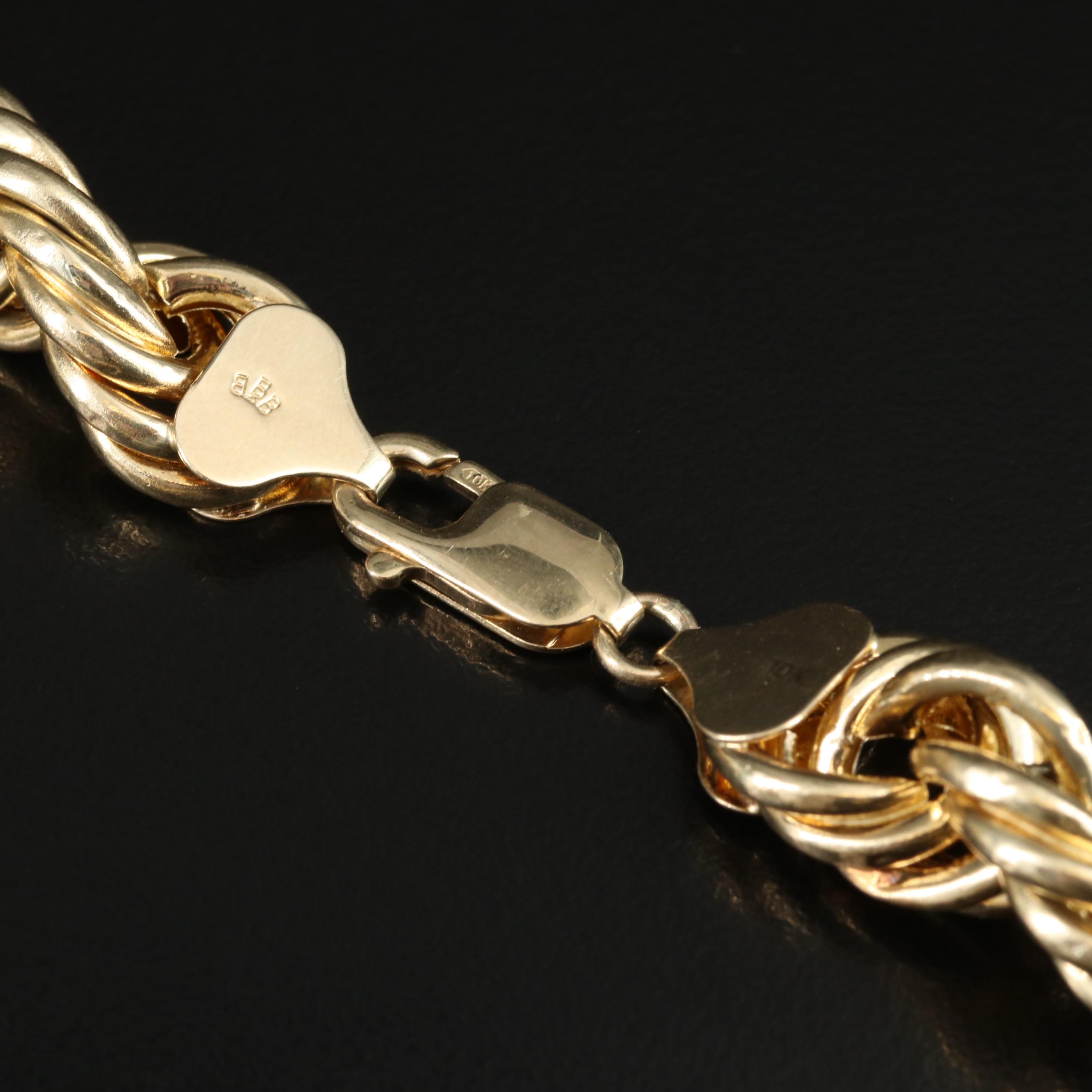 10K Rope Chain Necklace | EBTH