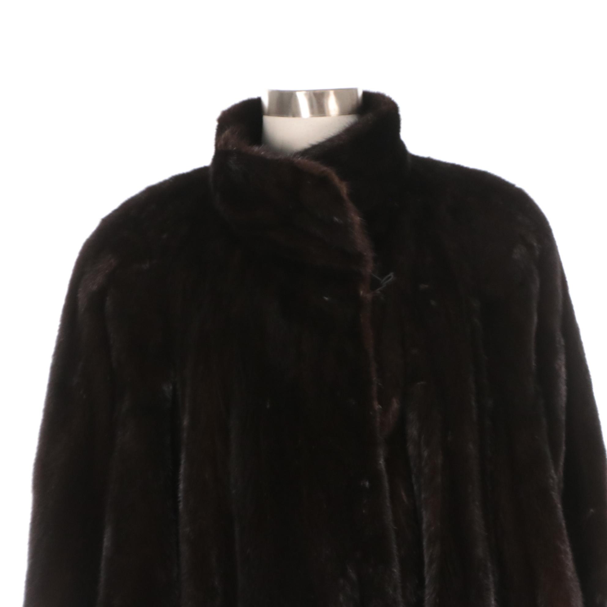 Gidding Jenny Dark Brown Mink Fur Bishop Sleeve Maxi Coat, Circa 1960s ...