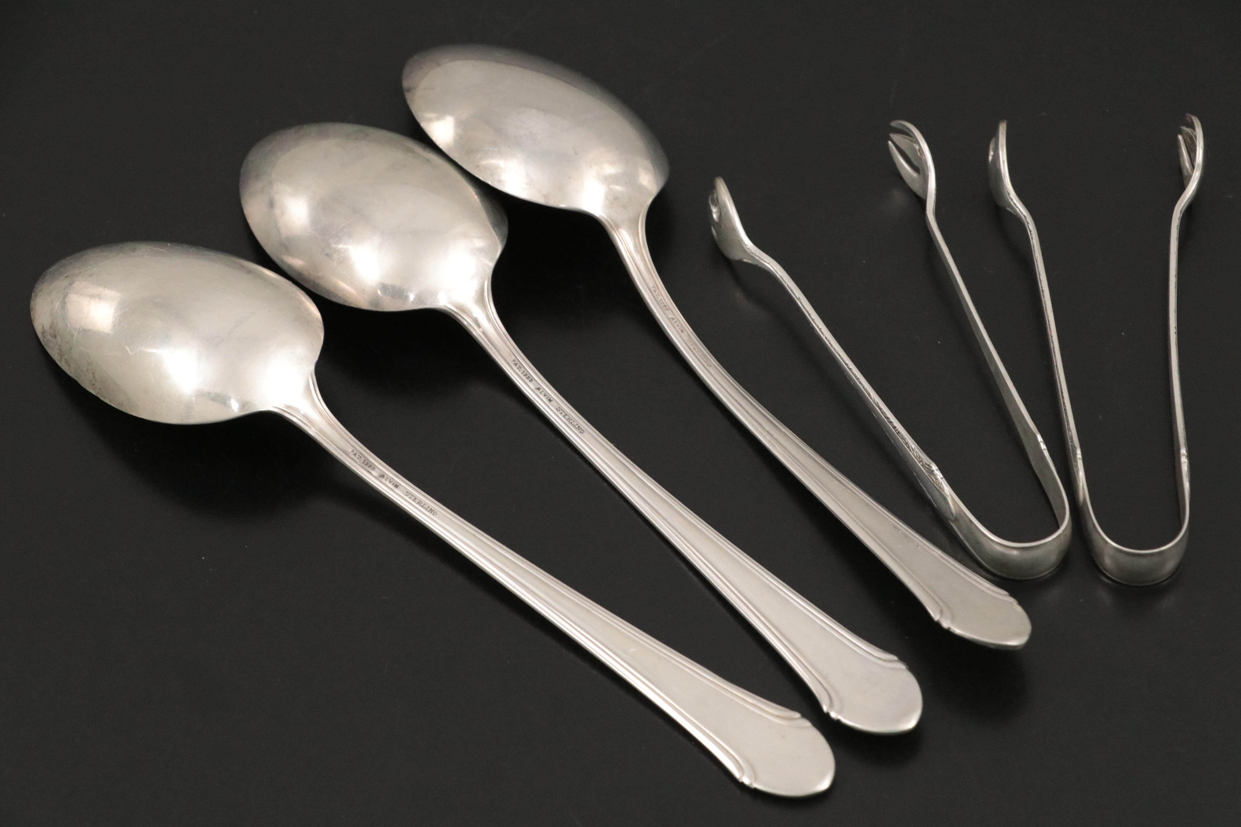Alvin "Chased Romantique" Sterling Silver Flatware and Serving Utensils ...