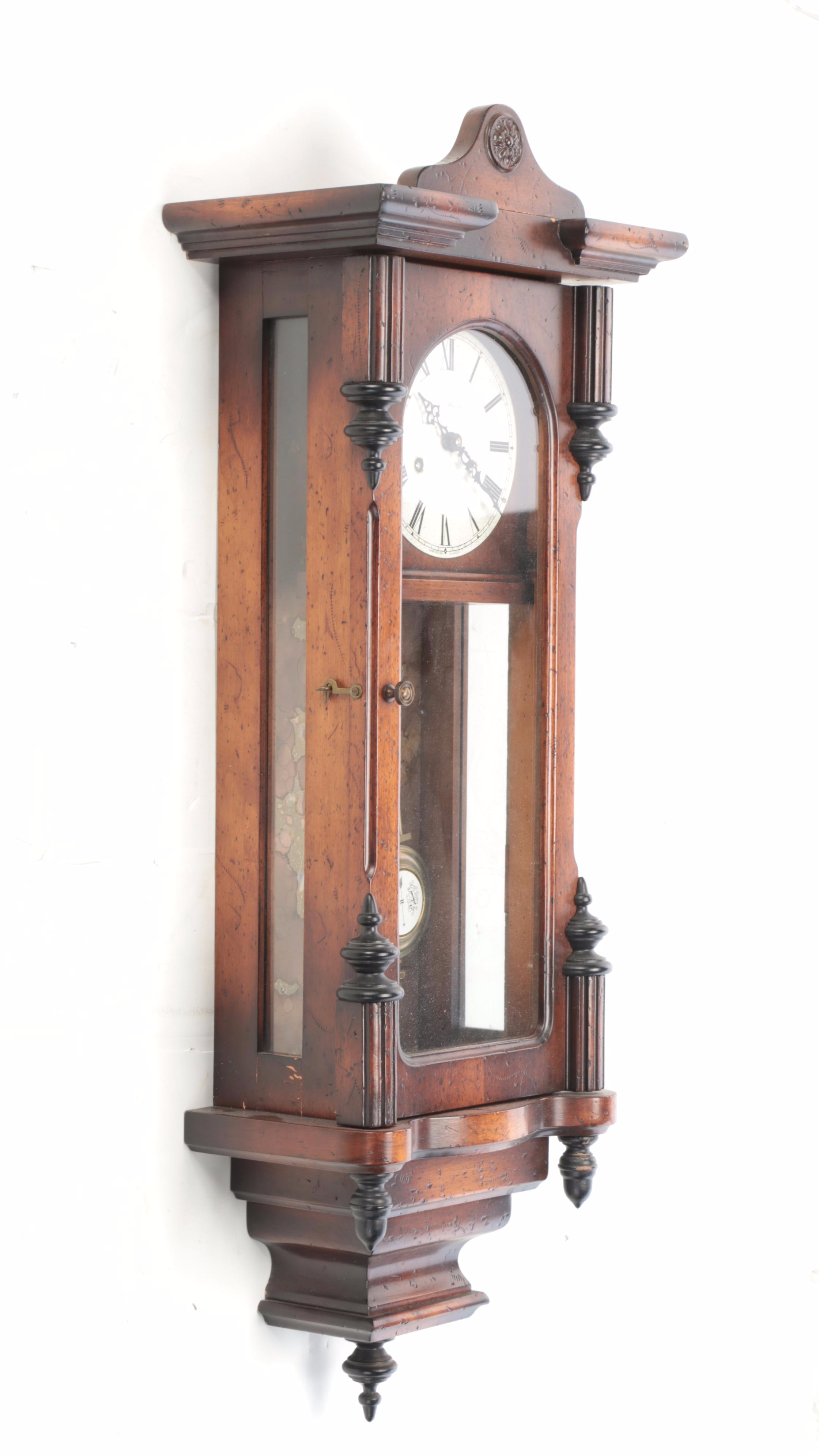 P. F. Bollenbach Wooden Pendulum Wall Clock, Mid-20th Century | EBTH