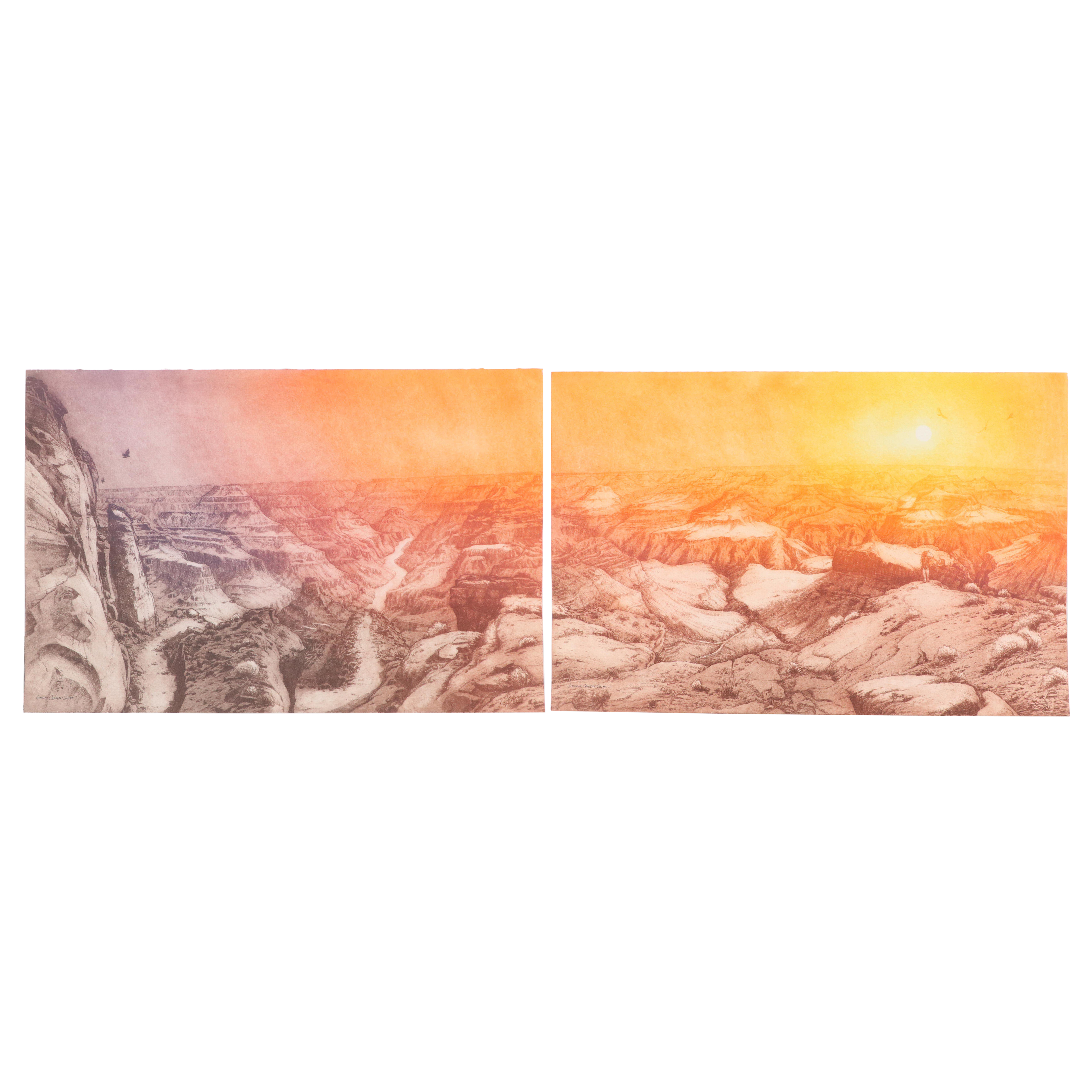 Roy Purcell Diptych Etchings "Grand Canyon Suite I and II" | EBTH